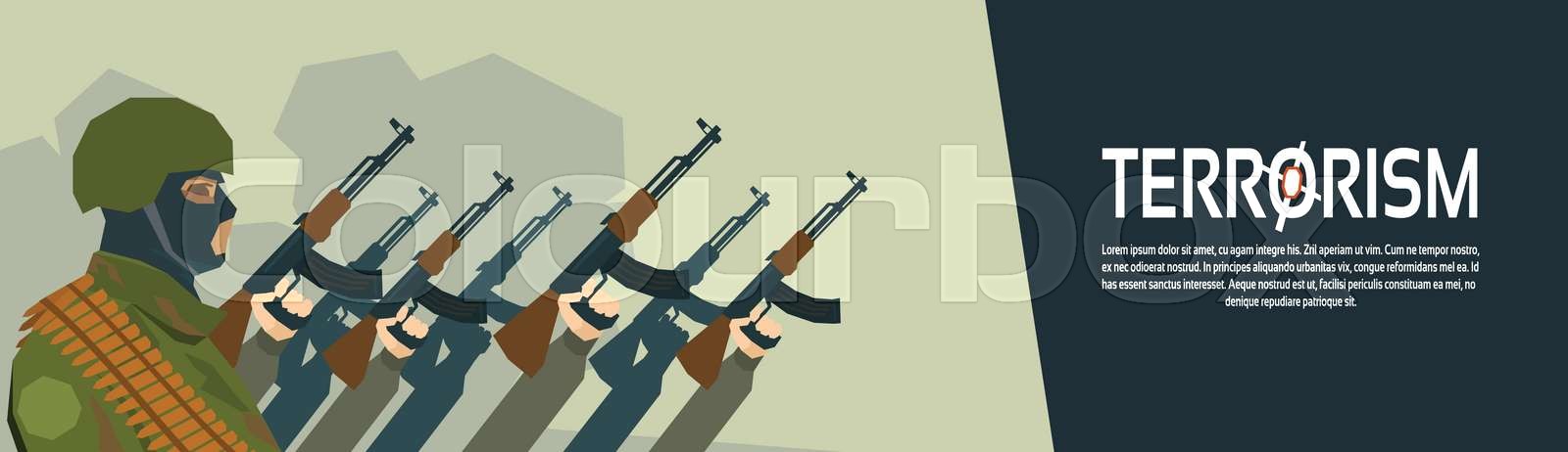 Terrorist Group Hands Holding Guns Terrorism Concept | Stock vector ...