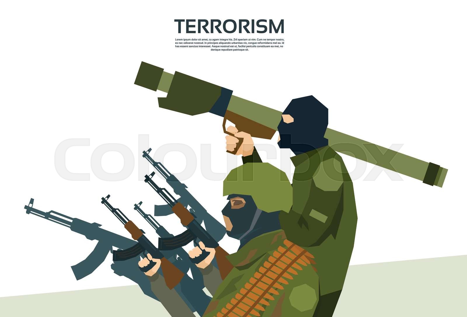 Armed Terrorist Group Terrorism Concept | Stock vector | Colourbox