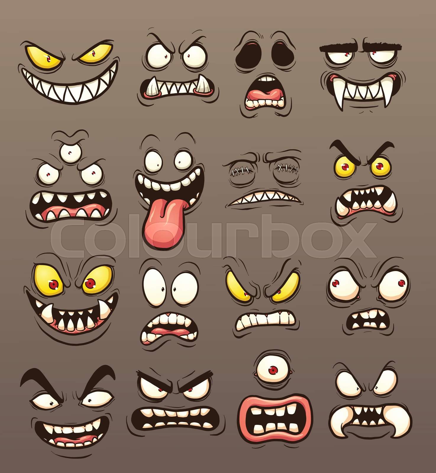 Monster faces | Stock vector | Colourbox
