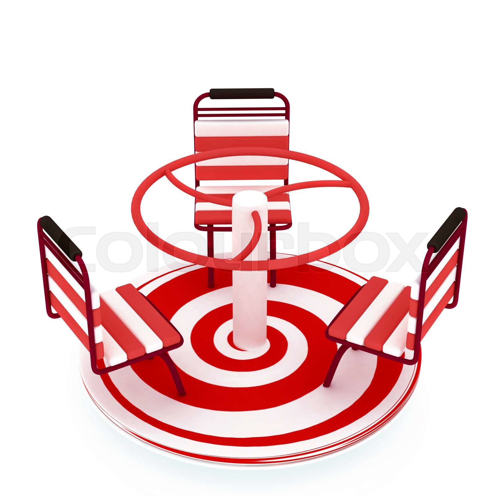 Red Merry-go-round isolated over white | Stock image | Colourbox