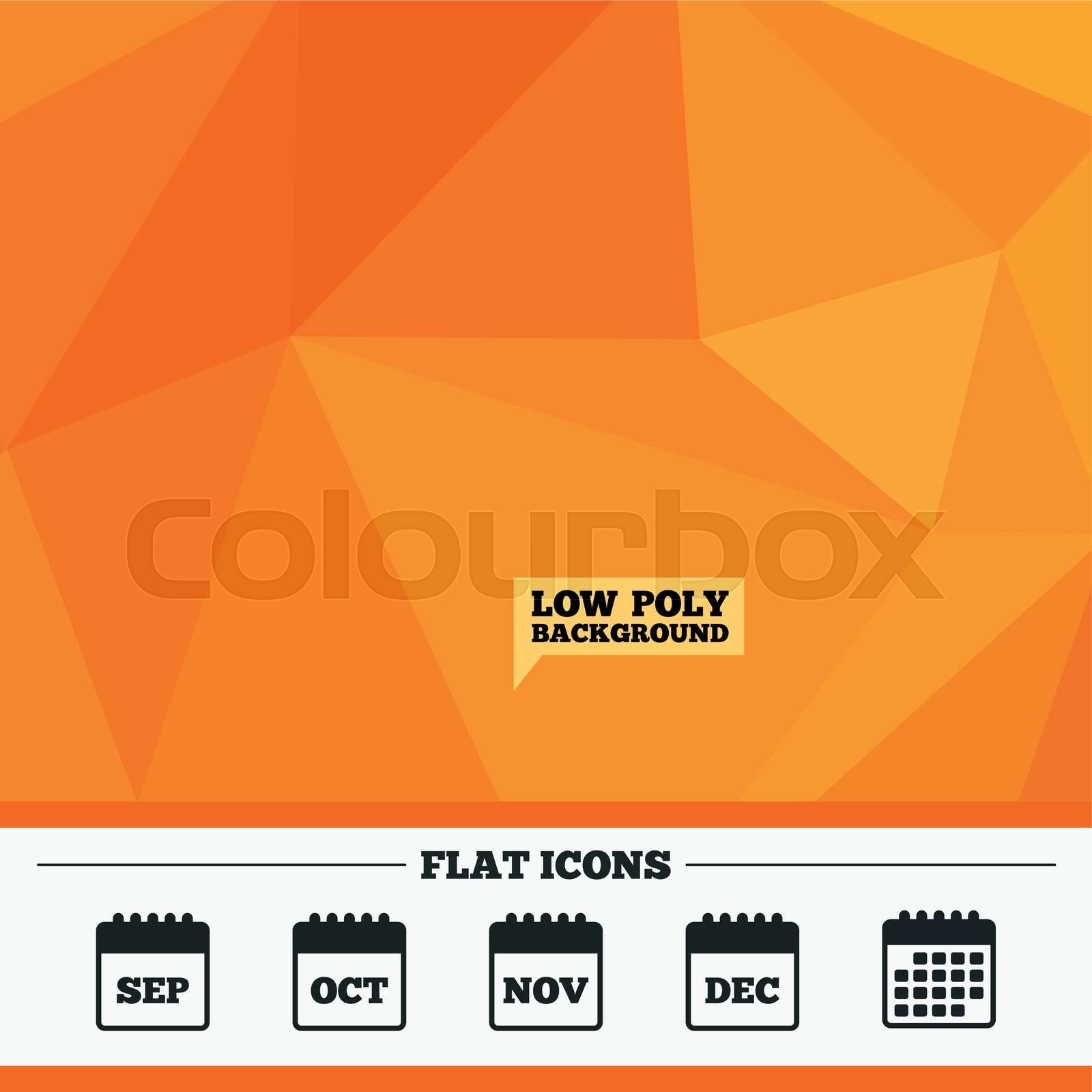 Calendar. September, November, October, December | Stock vector | Colourbox