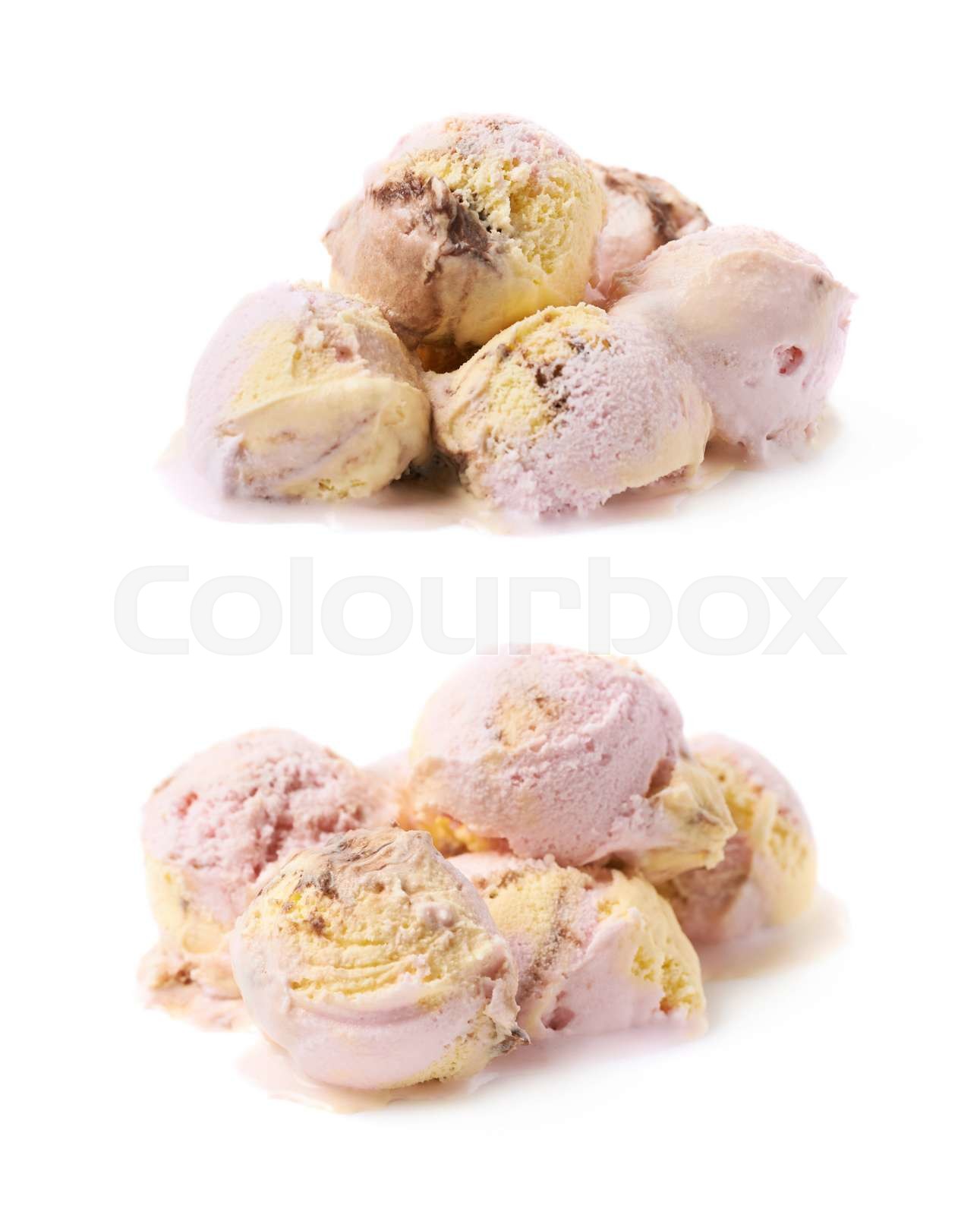 Pile of ice-cream scoops isolated | Stock image | Colourbox