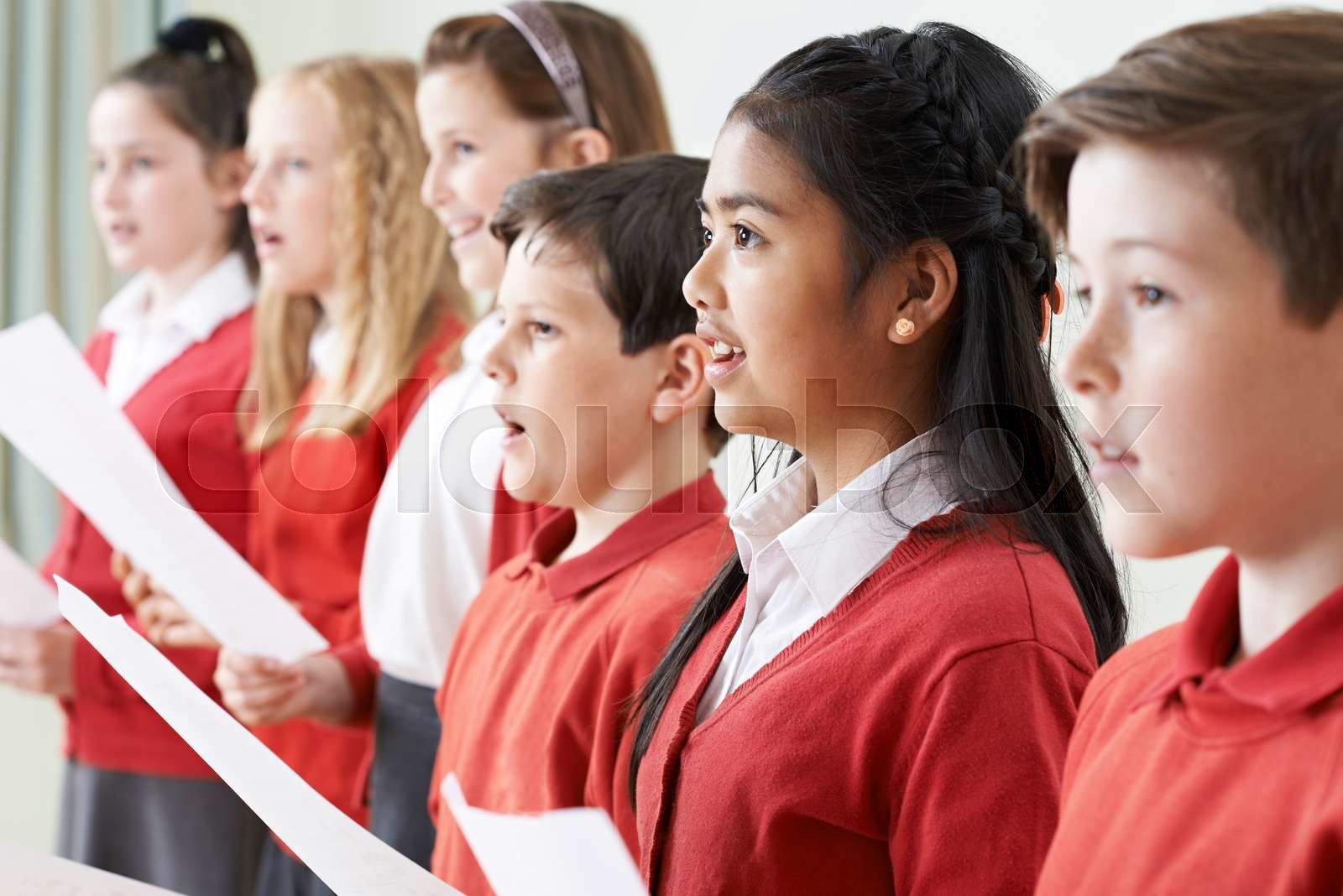 Group Of Children Singing In School Choir | Stock image | Colourbox