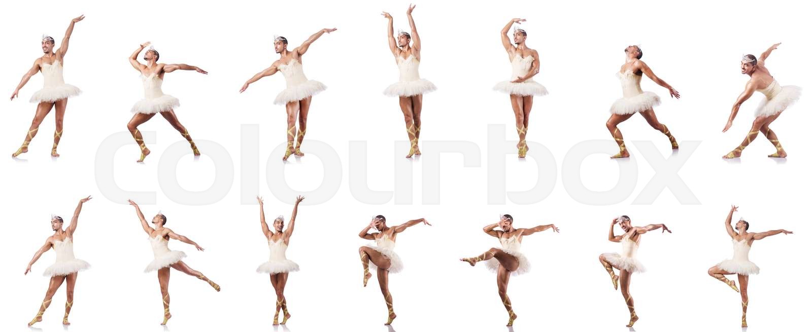 Man in ballet tutu isolated on white | Stock image | Colourbox