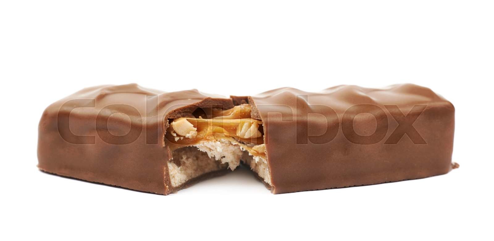 Caramel chocolate bar isolated | Stock image | Colourbox