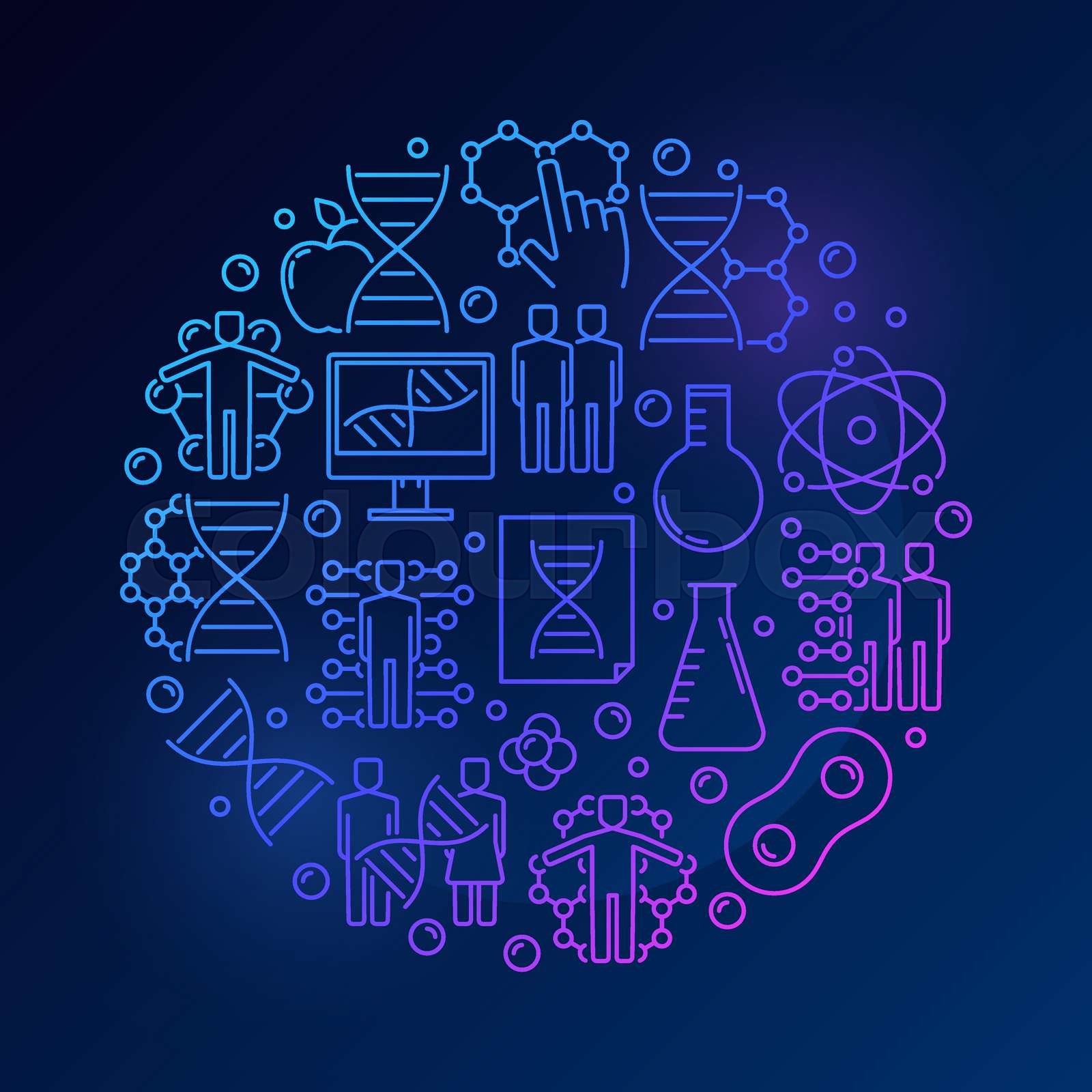 Biochemistry and DNA illustration | Stock vector | Colourbox