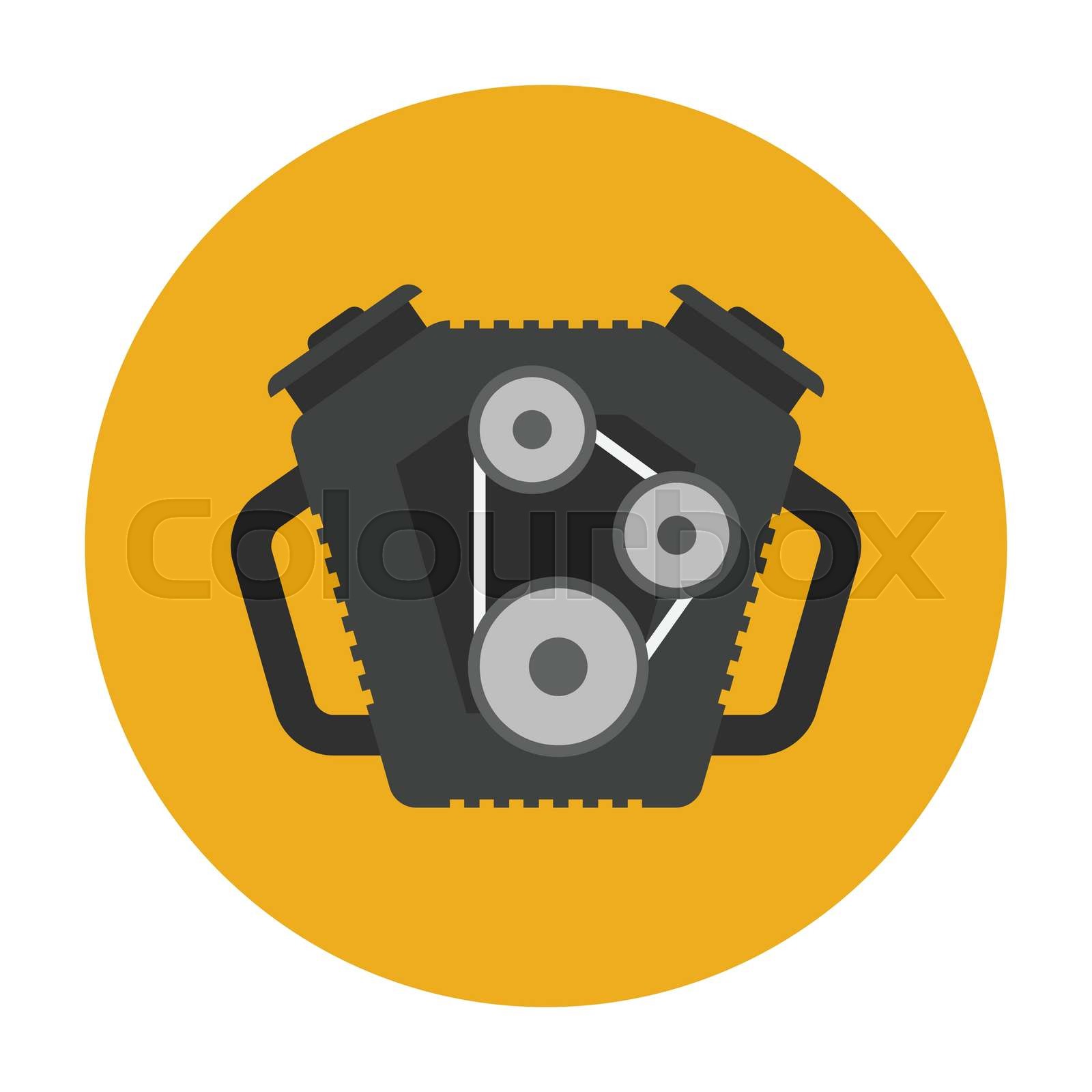 Car engine flat icon | Stock vector | Colourbox