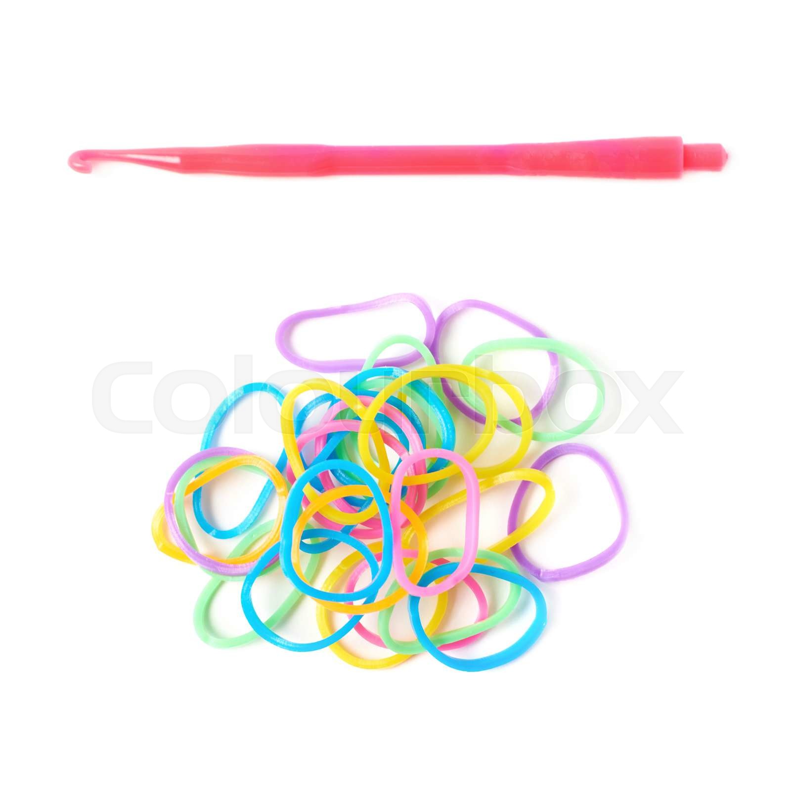 Pile of multiple loom bands isolated | Stock image | Colourbox