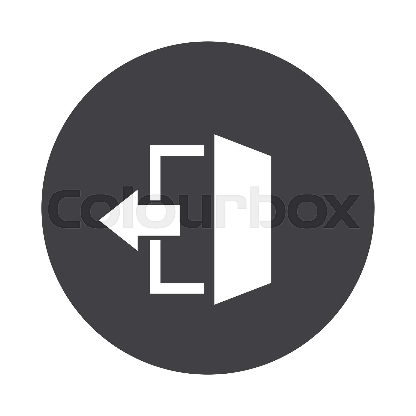 White Exit icon on black button isolated on white | Stock vector ...