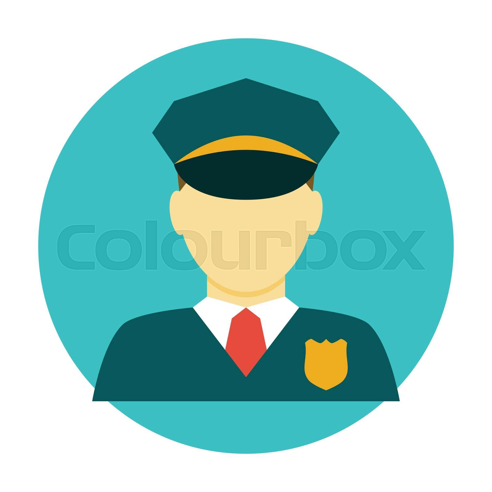 Policeman officer flat icon | Stock vector | Colourbox