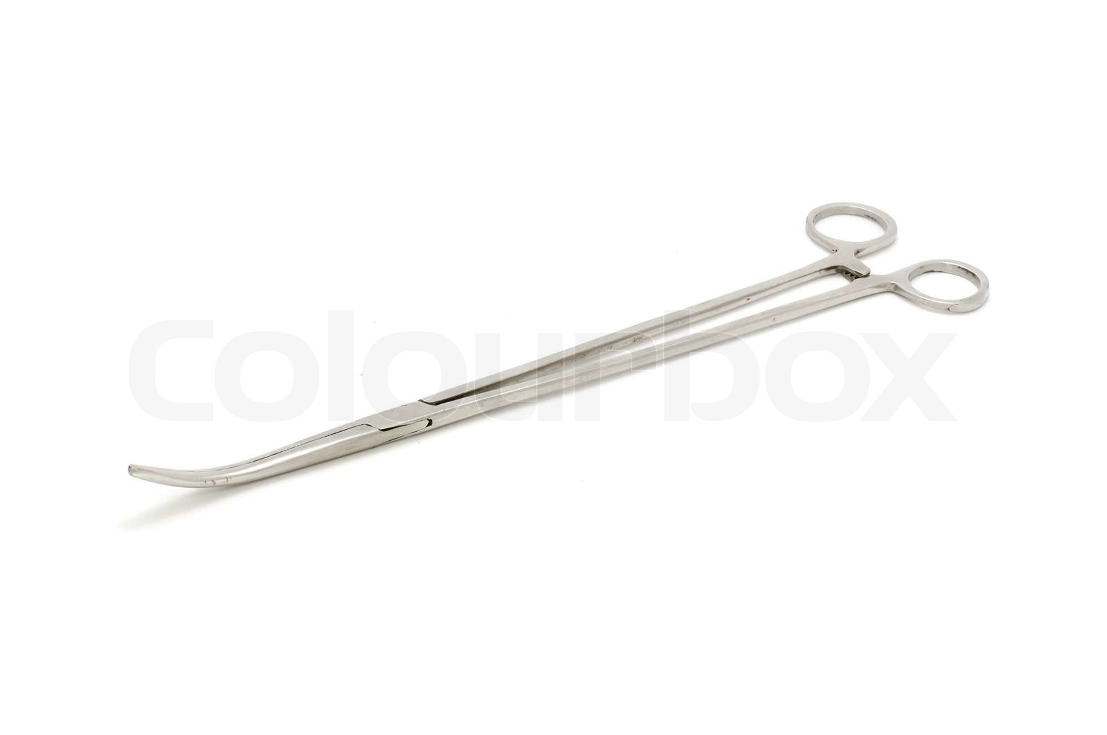 Hemostat with Curved Tip Isolated on White Background | Stock image ...