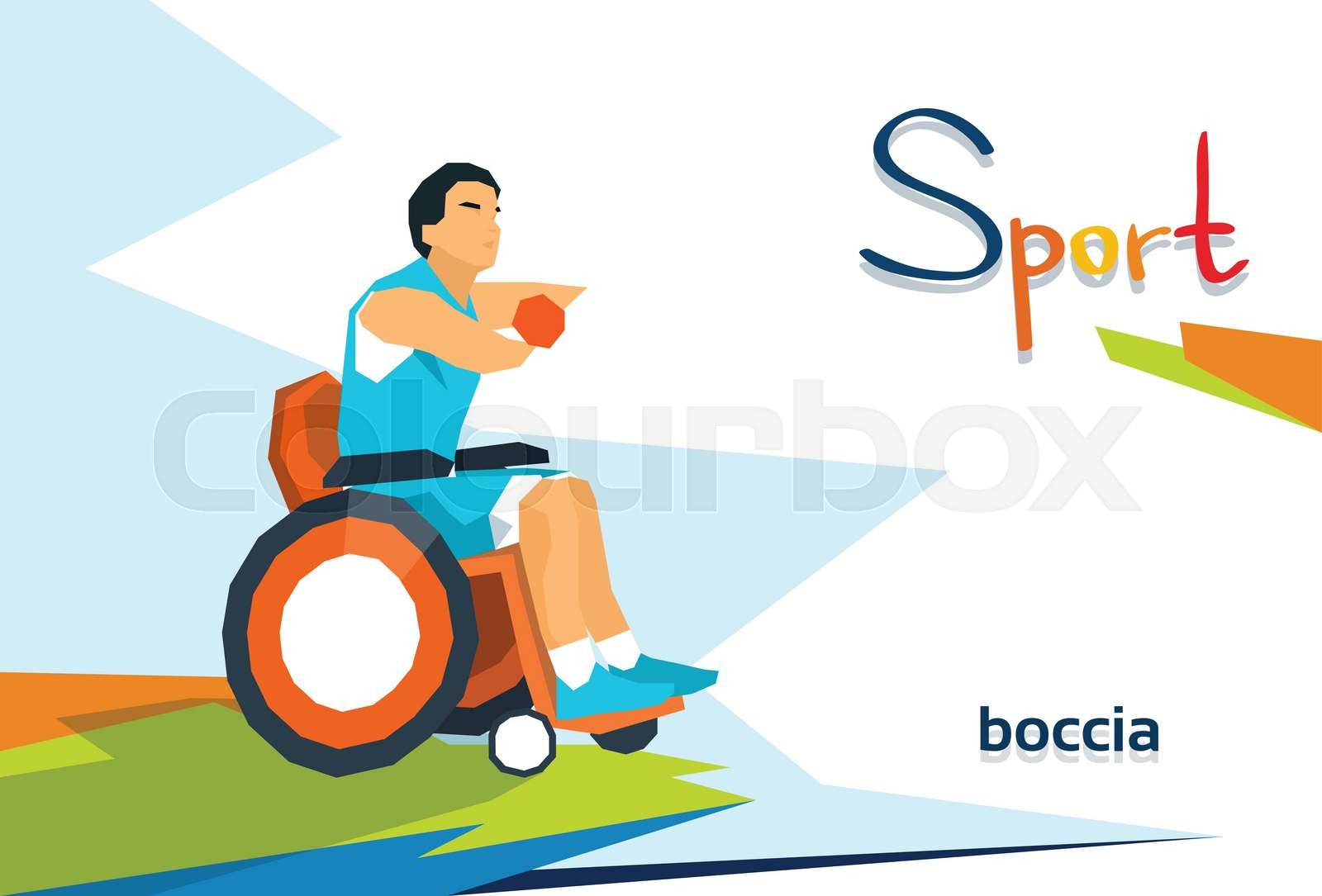 Disabled Bowling Player On Wheelchair Sport Competition | Stock vector ...