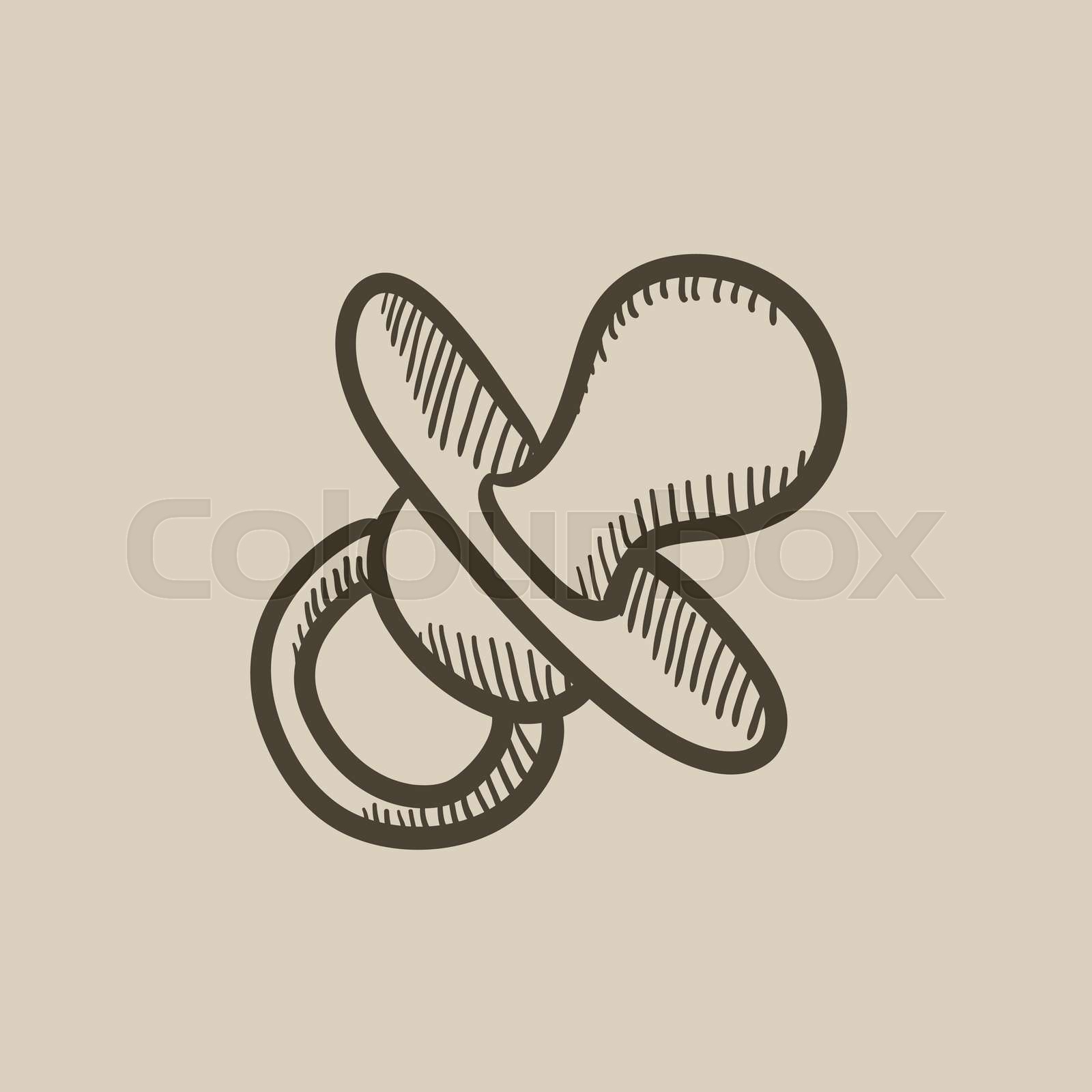 Baby pacifier sketch icon. | Stock vector | Colourbox