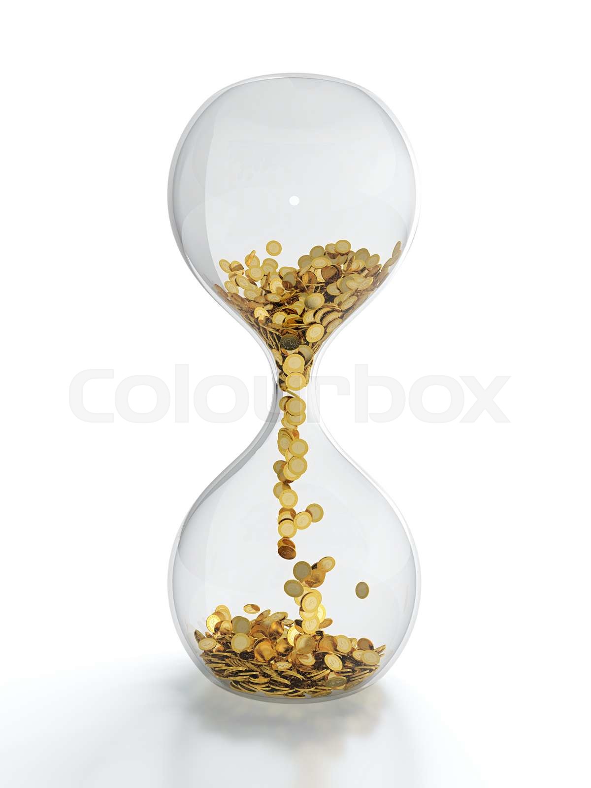 geld, zeit, sanduhr | Stock Bild | Colourbox