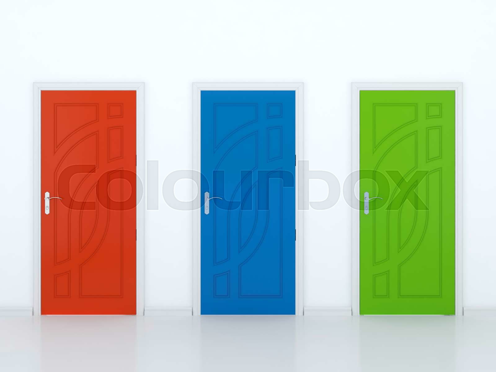 Three doors | Stock image | Colourbox