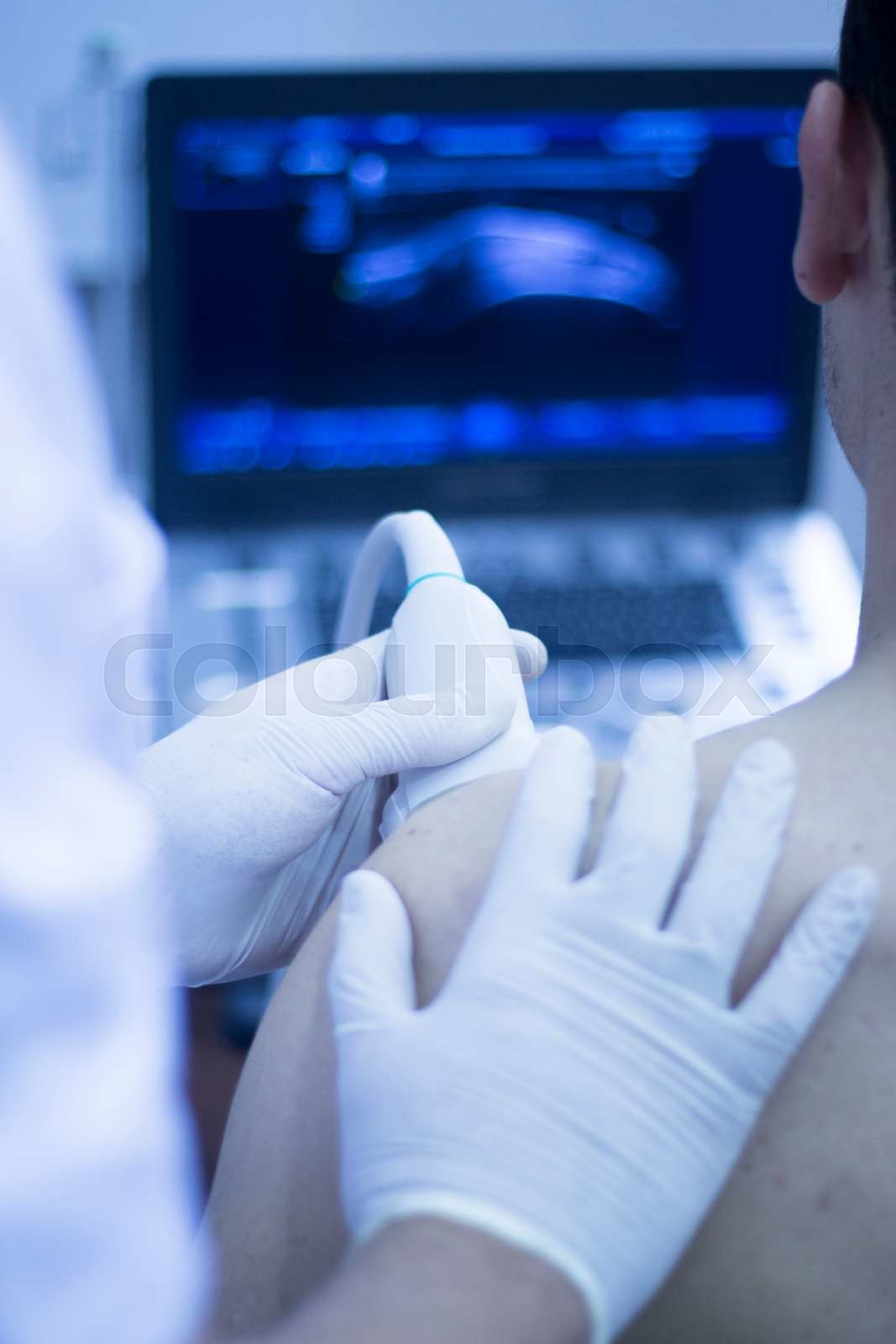 Ultrasound ecography EPI physiotherapist | Stock image | Colourbox