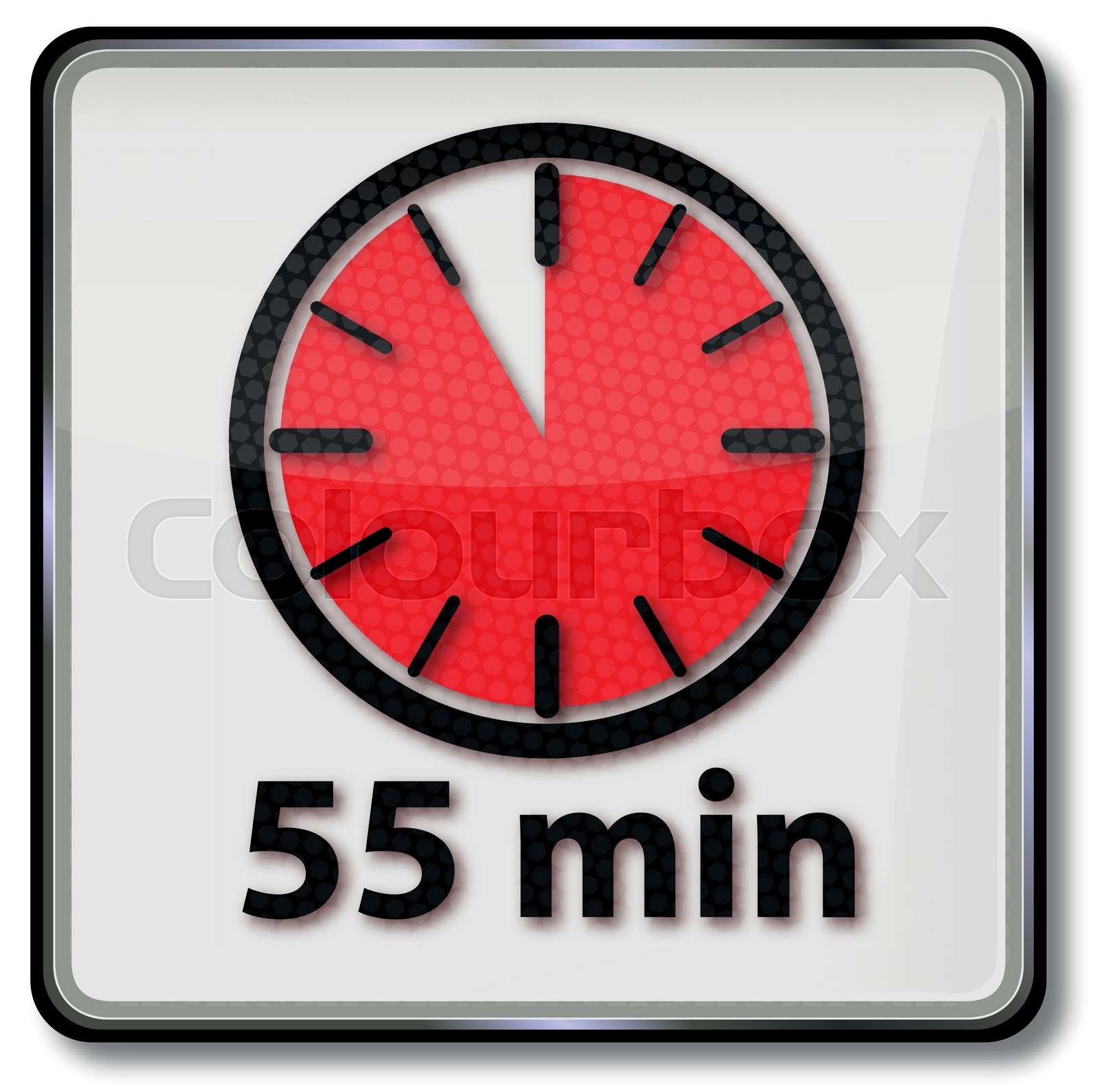 Uhr mit 55 Minuten | Stock-Vektor | Colourbox
