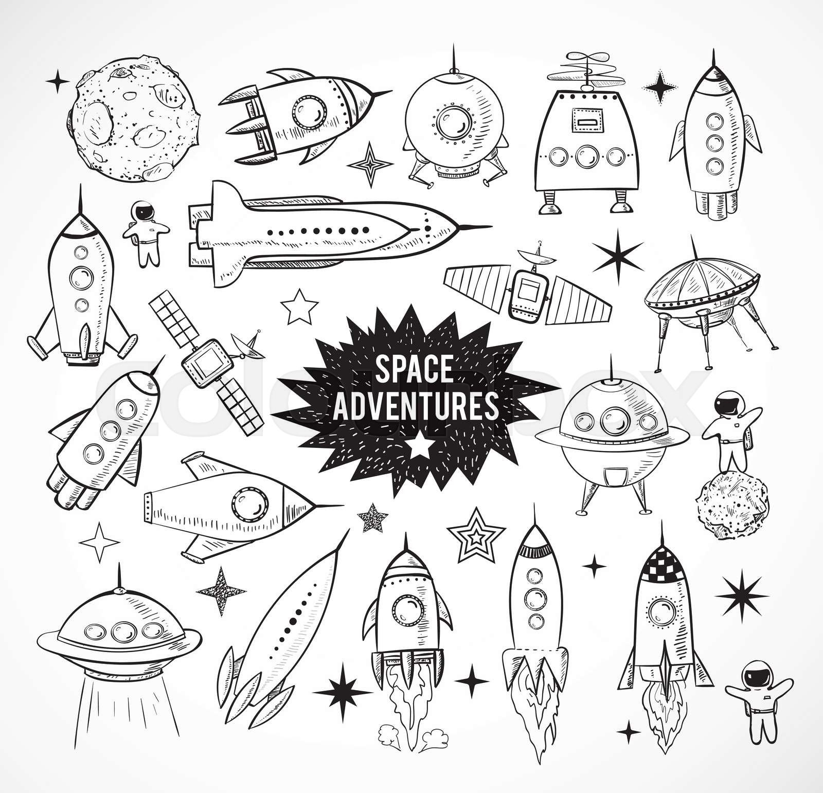 Collection Of Sketchy Space Objects Stock Vector Colourbox collection-of-sketchy-space-objects-stock-vector-colourbox