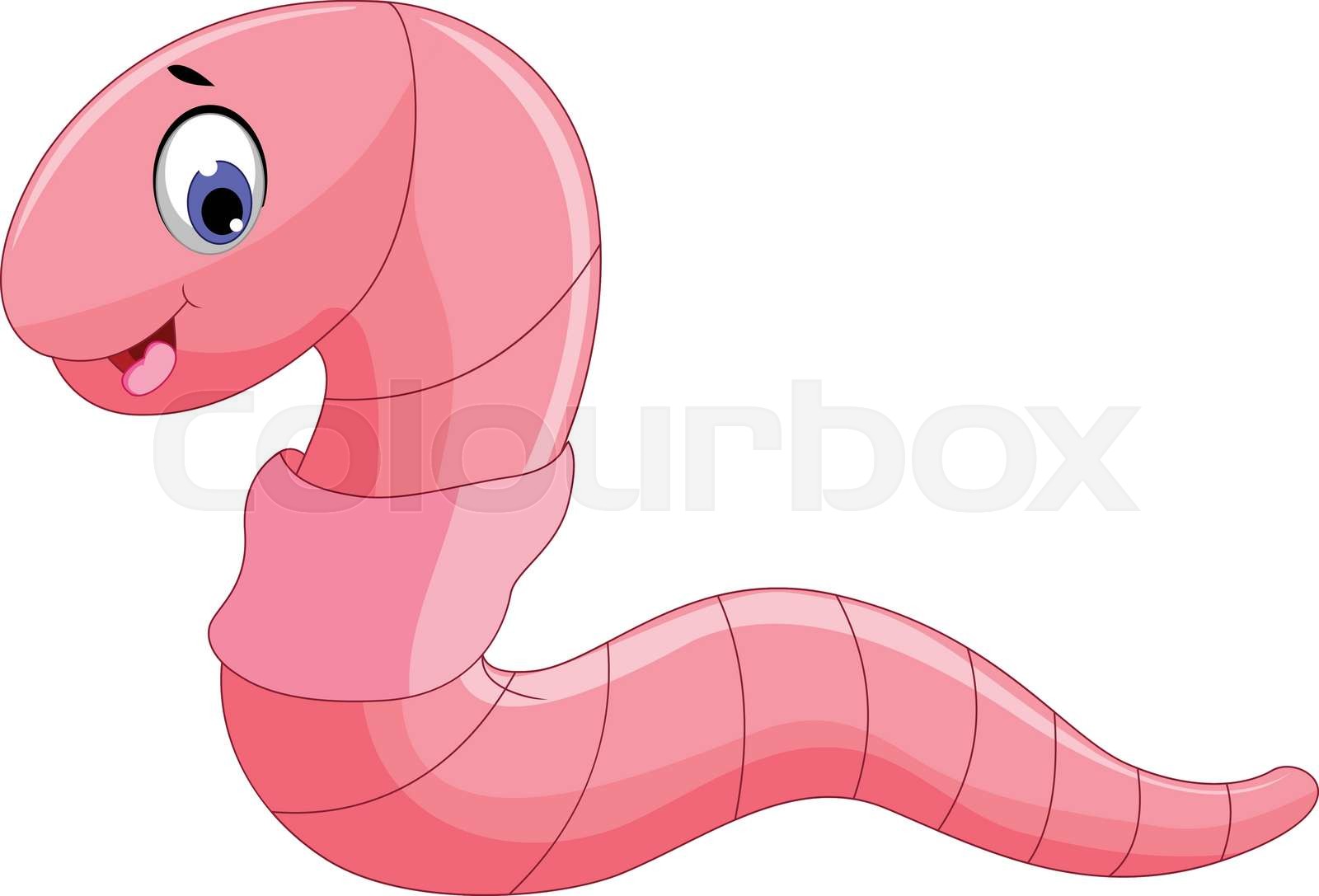 cute worm cartoon for you design | Stock vector | Colourbox