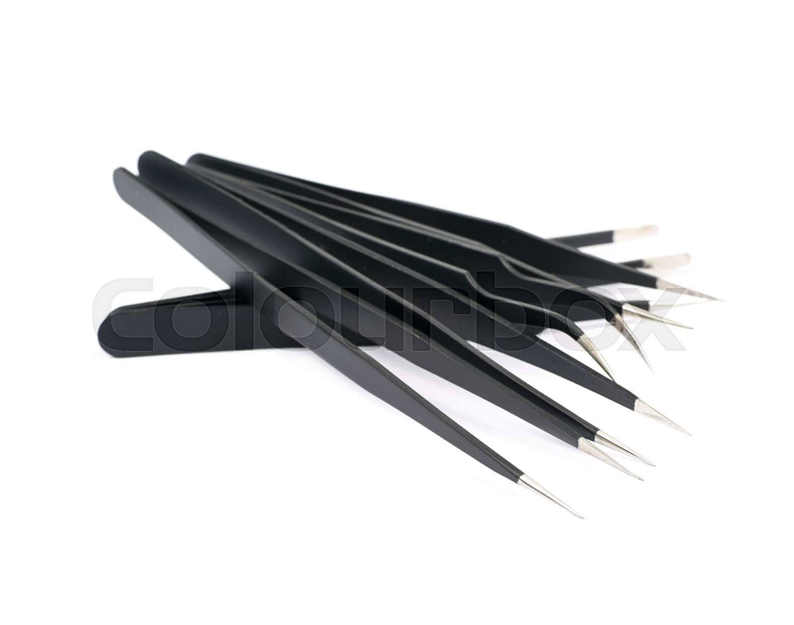 Black tweezers tool isolated | Stock image | Colourbox
