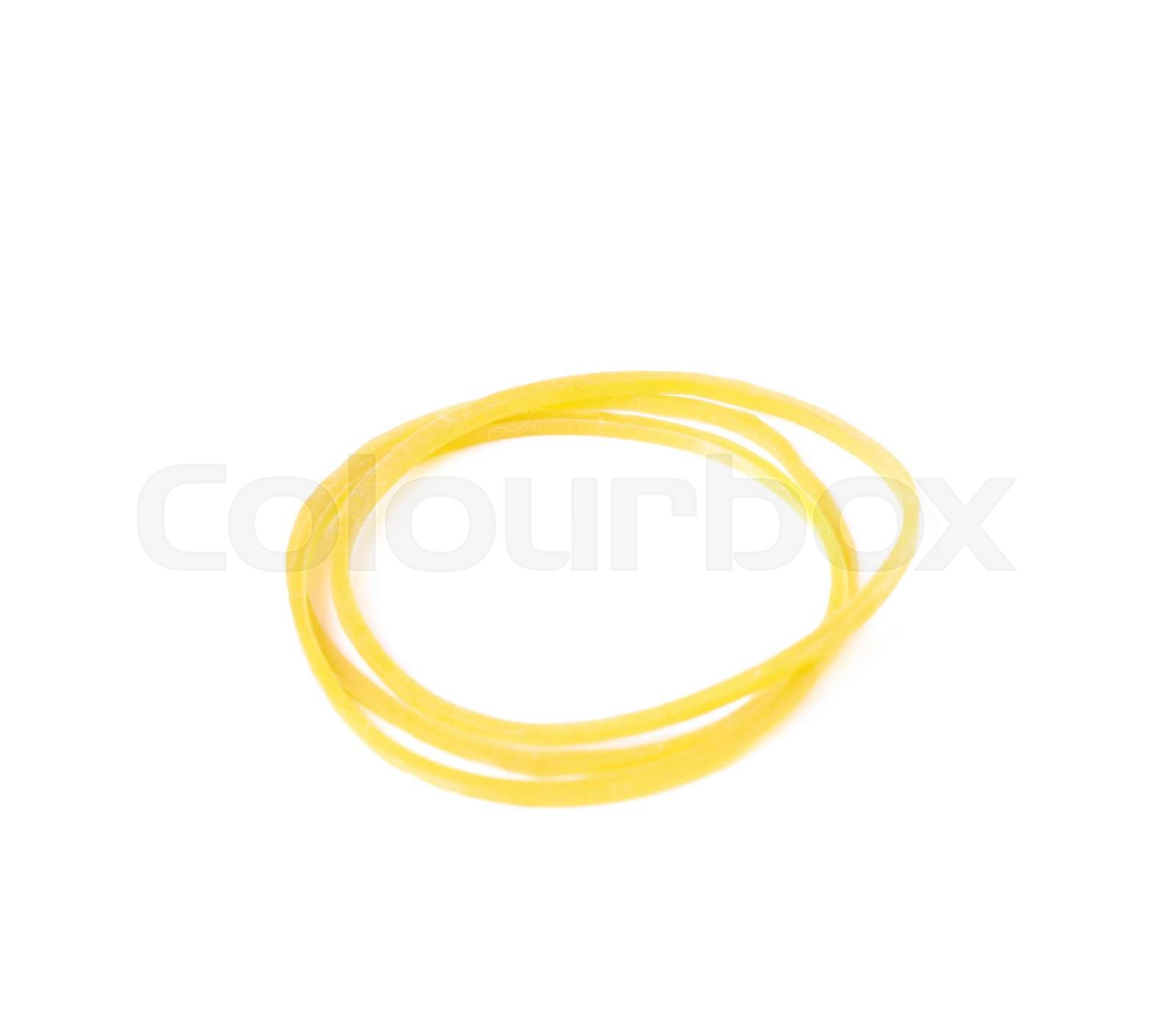 Office yellow rubber band isolated | Stock image | Colourbox