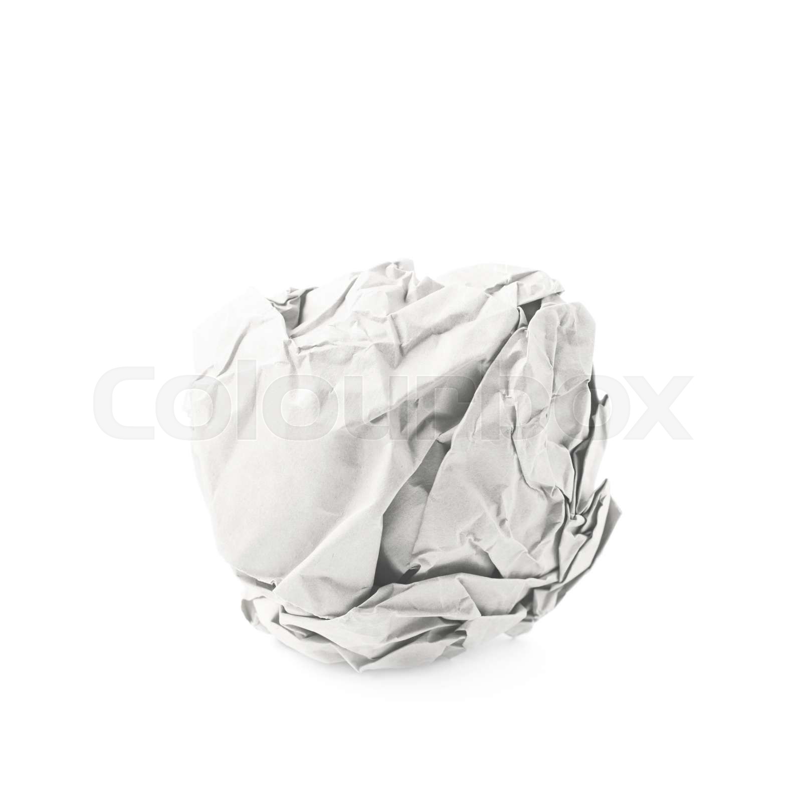 Crumbled paper ball isolated | Stock image | Colourbox