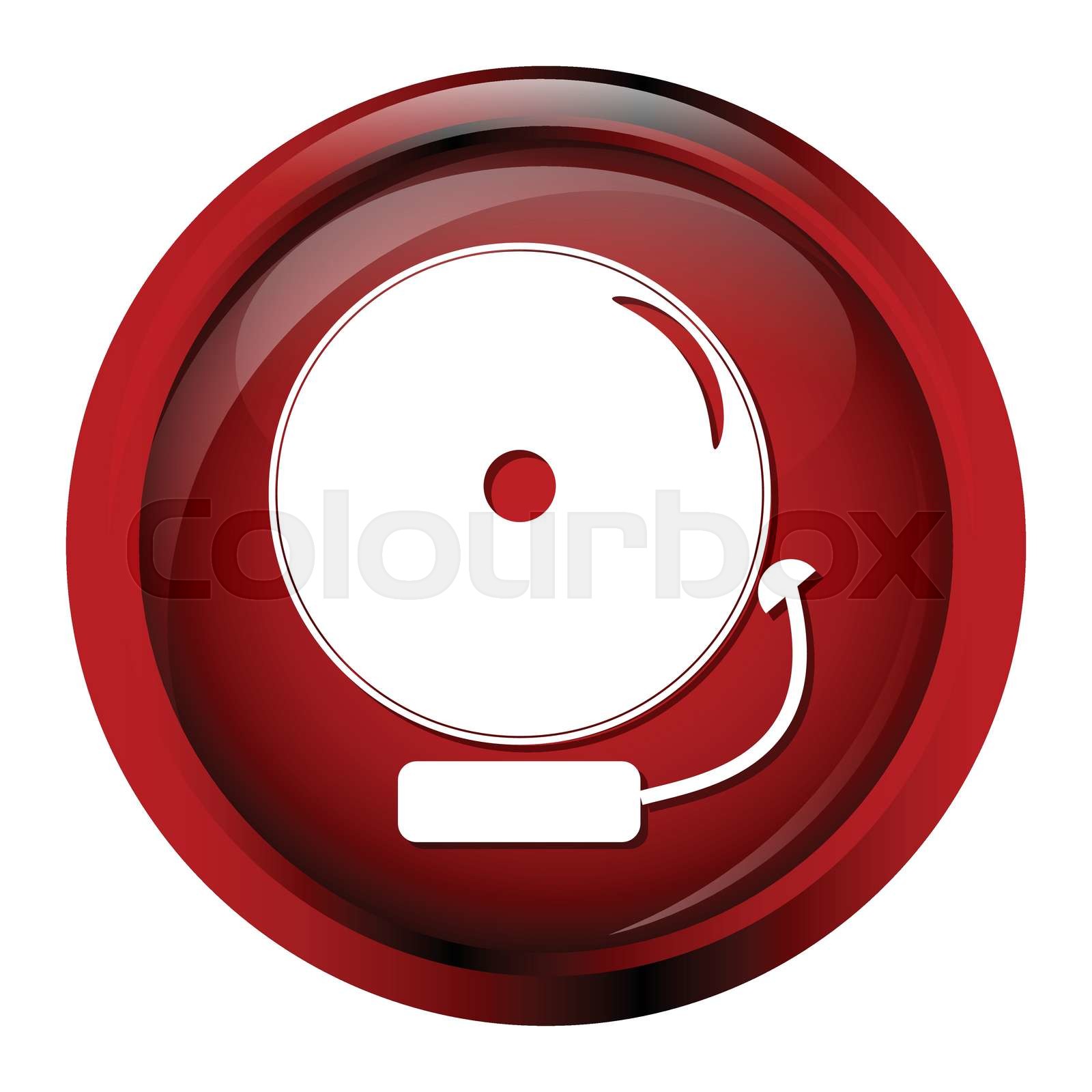 Alarm bell button, warning sign | Stock vector | Colourbox