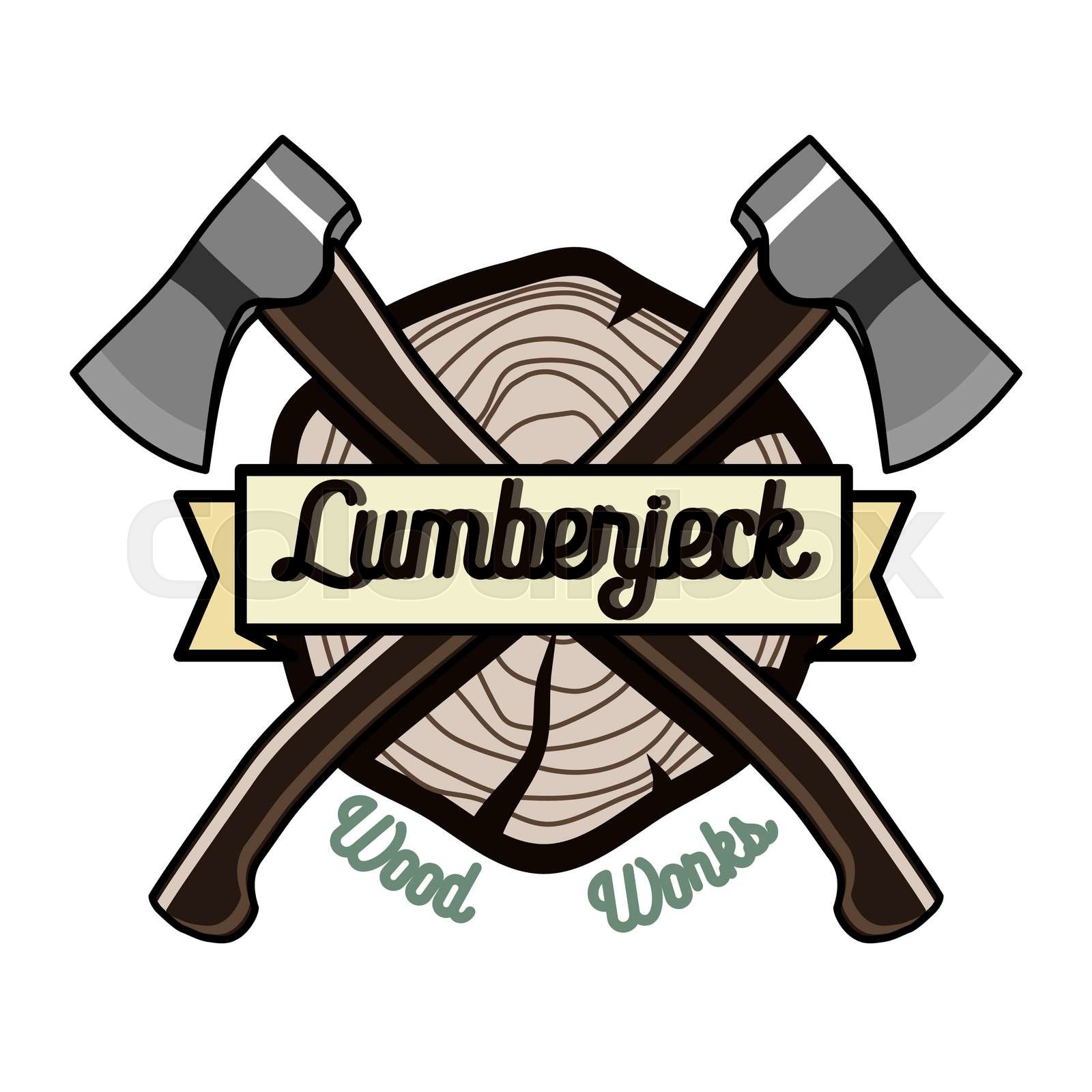 Color vintage lumberjack emblem | Stock vector | Colourbox