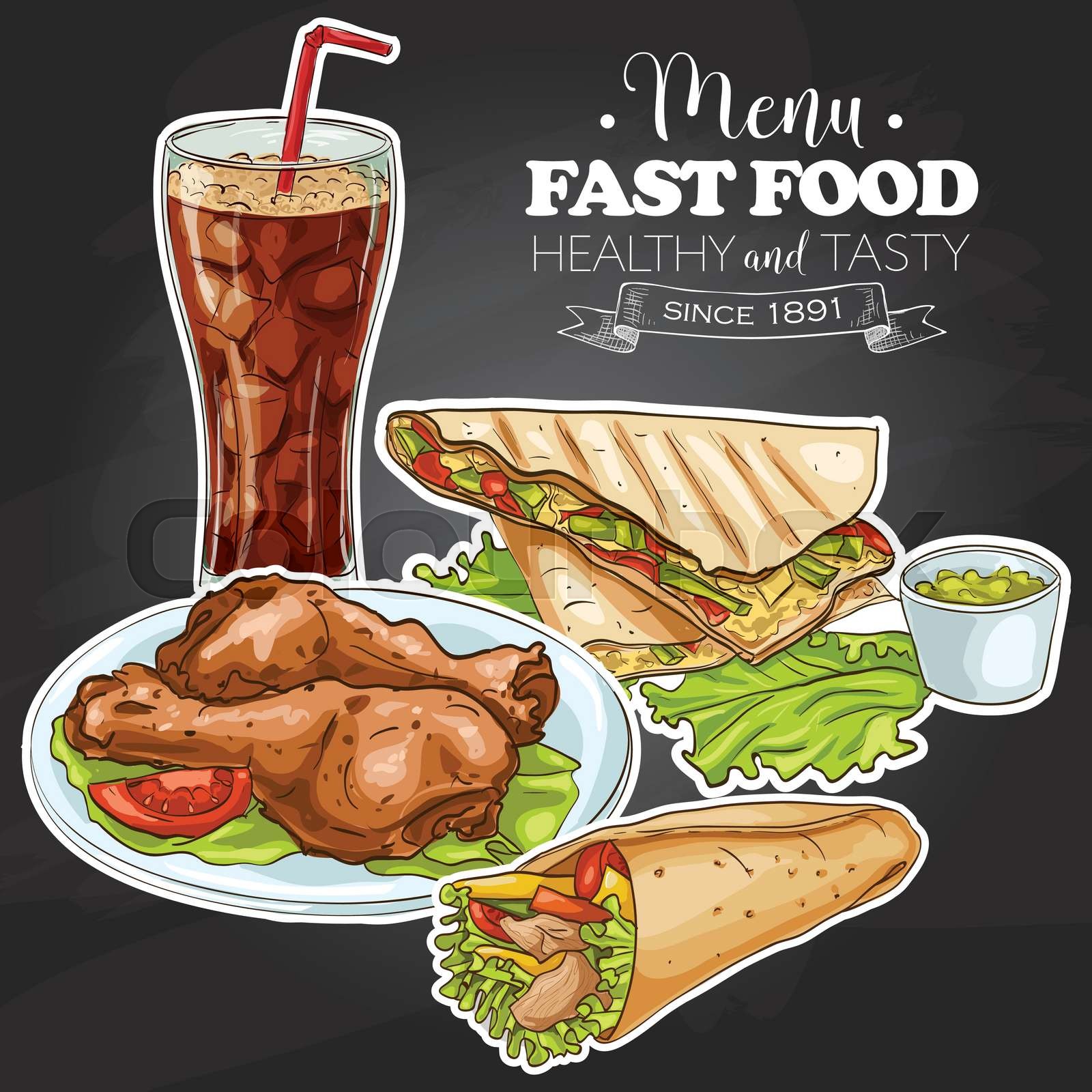 menü, tafel, alt | Stock-Vektor | Colourbox