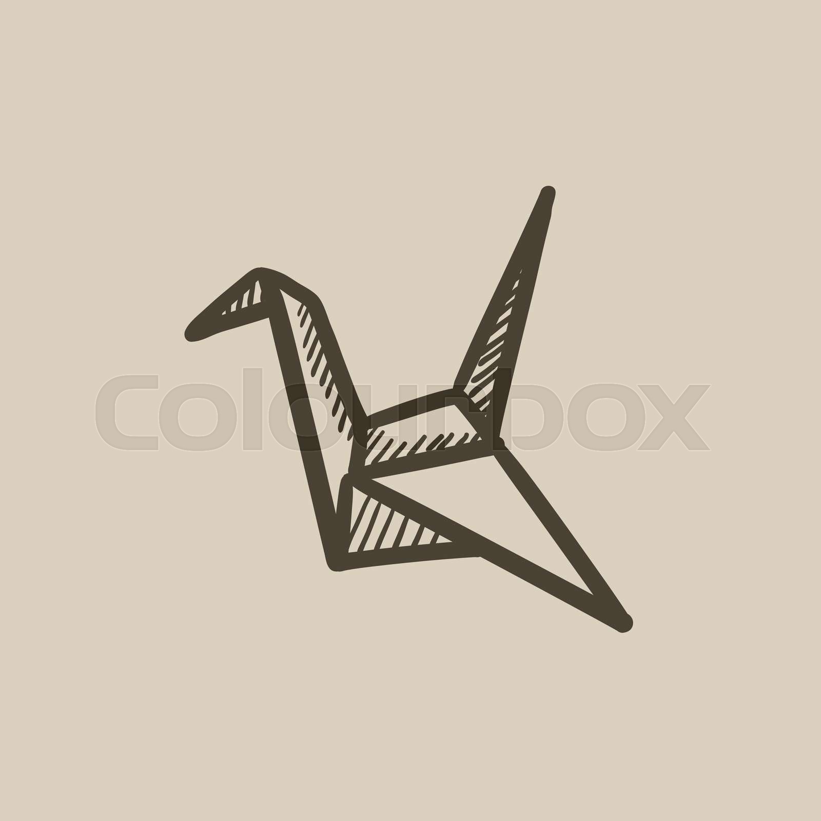 Origami bird sketch icon. | Stock vector | Colourbox