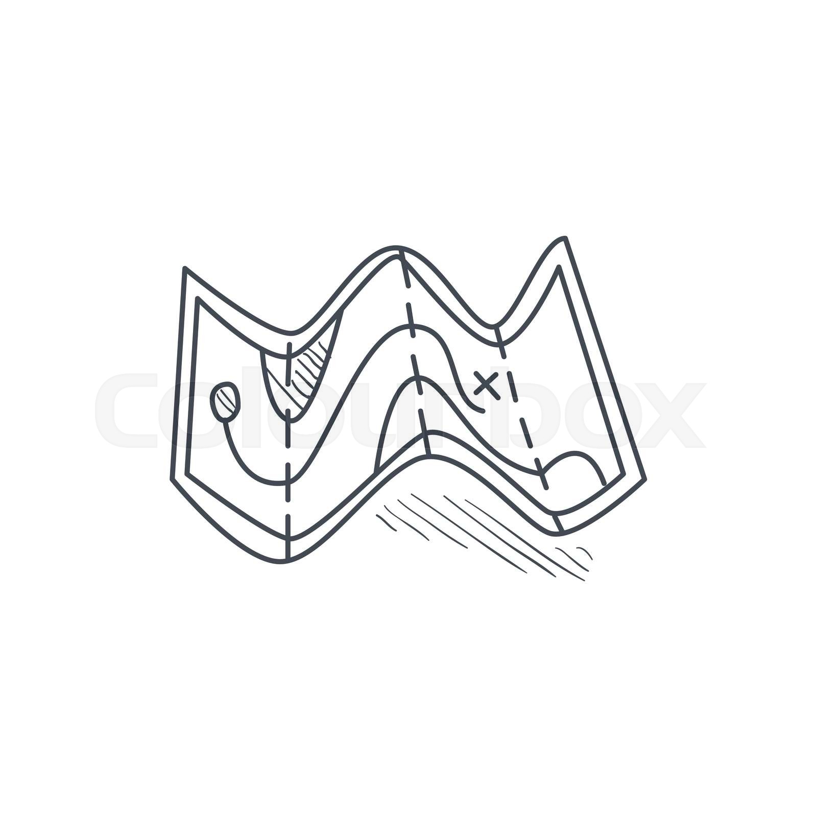 landkarte, gefaltet, abdruck | Stock-Vektor | Colourbox