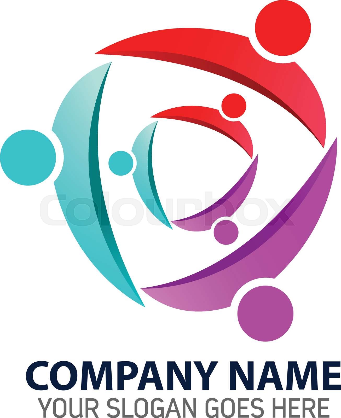 Abstract Family Members Logo Icon Vector | Stock vector | Colourbox