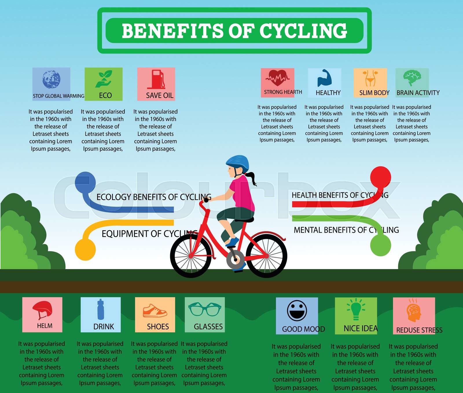 Benefit of Cycling Infographic | Stock vector | Colourbox