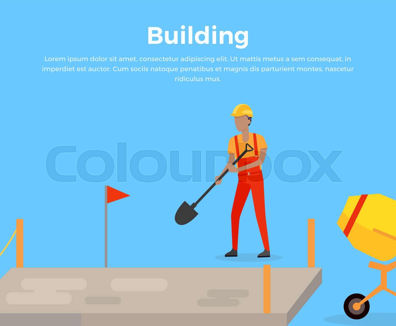 Building Banner Web Design Flat | Stock vector | Colourbox