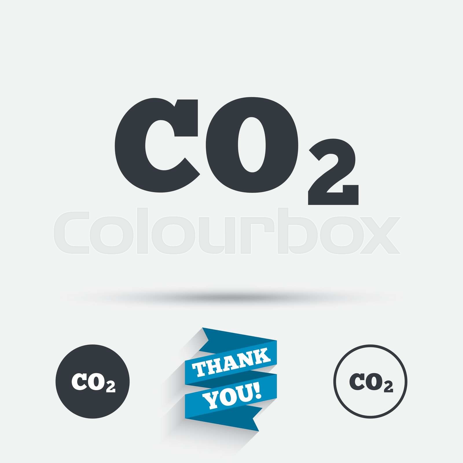 CO2 carbon dioxide formula sign icon. Chemistry | Stock vector | Colourbox