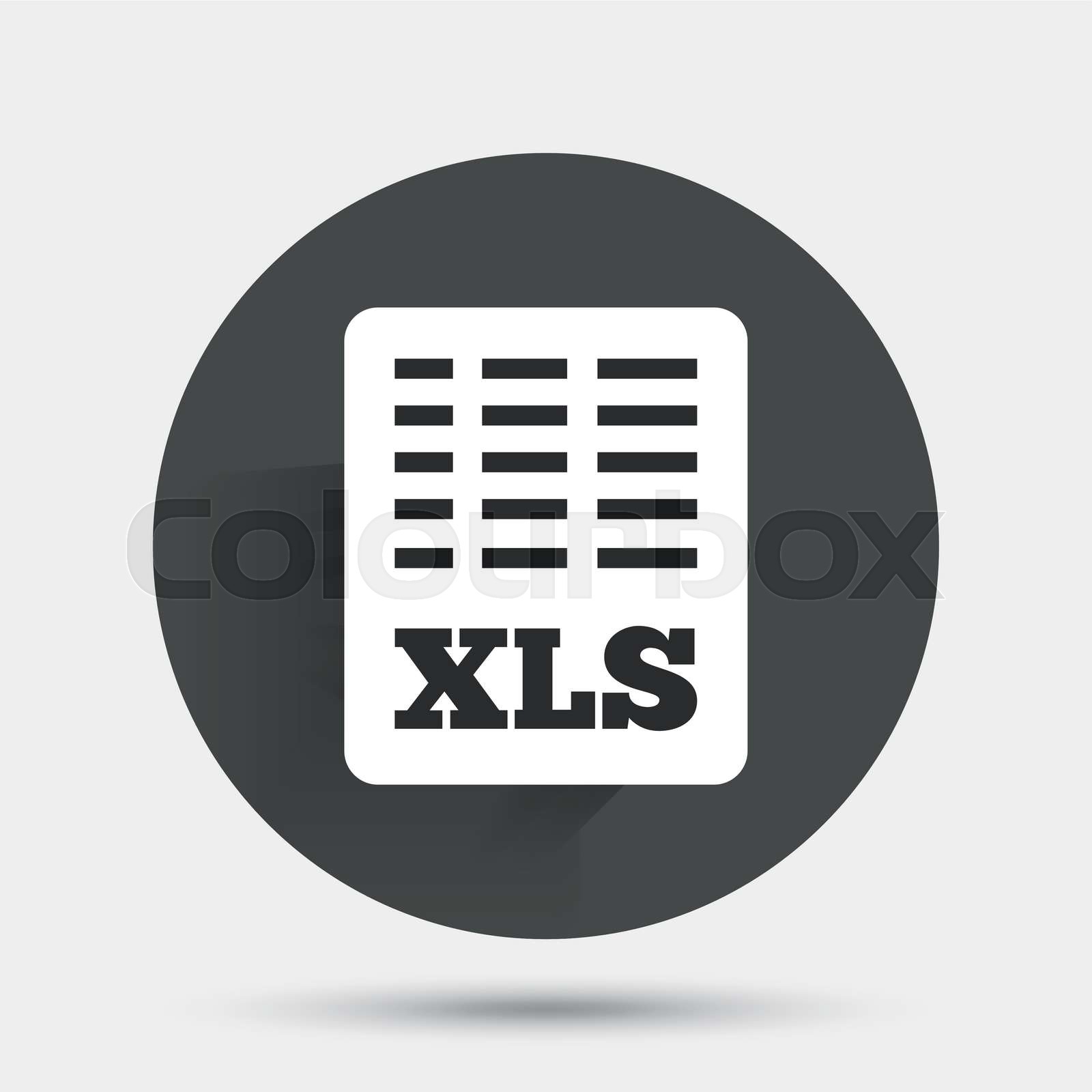 Excel File Document Icon Download Xls Button Stock Vector Colourbox