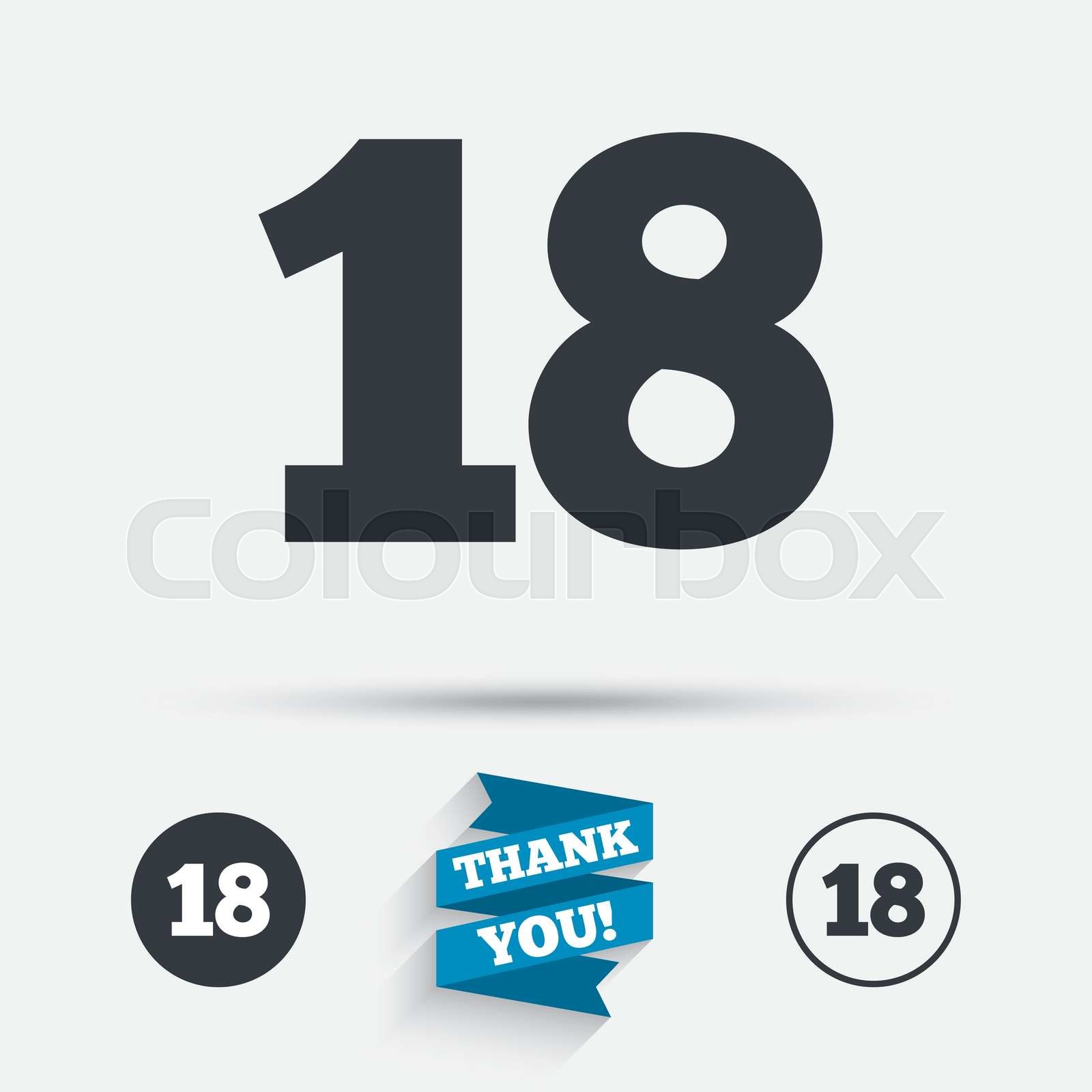 18 years old sign. Adults content. | Stock vector | Colourbox