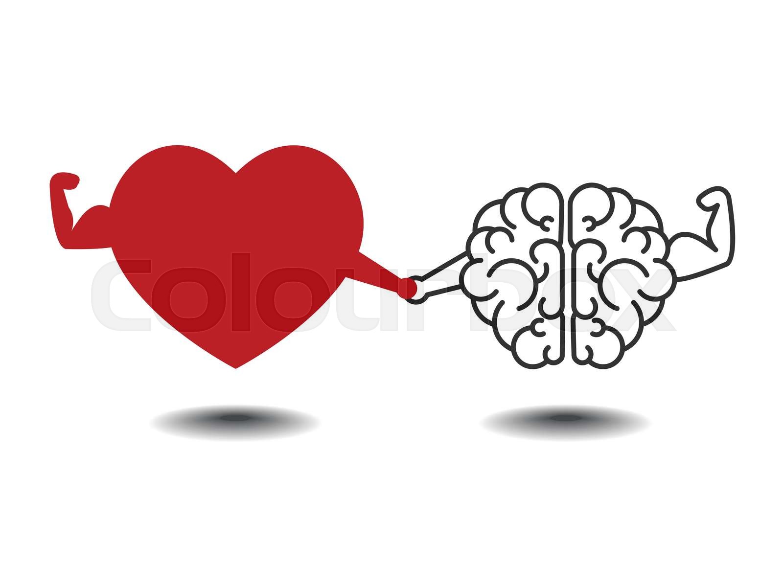 heart and brain best work together | Stock vector | Colourbox