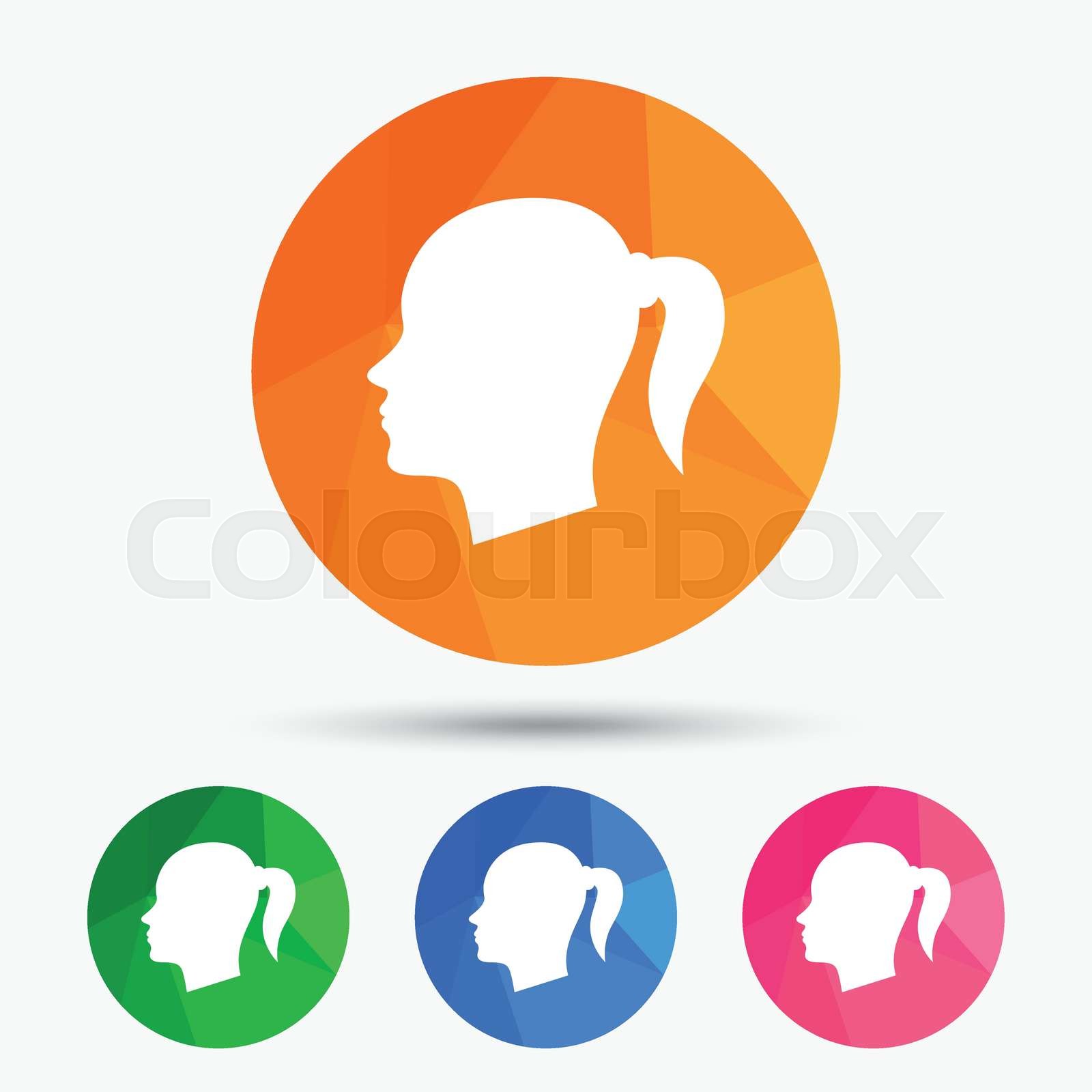 Head sign icon. Female woman human head. | Stock vector | Colourbox