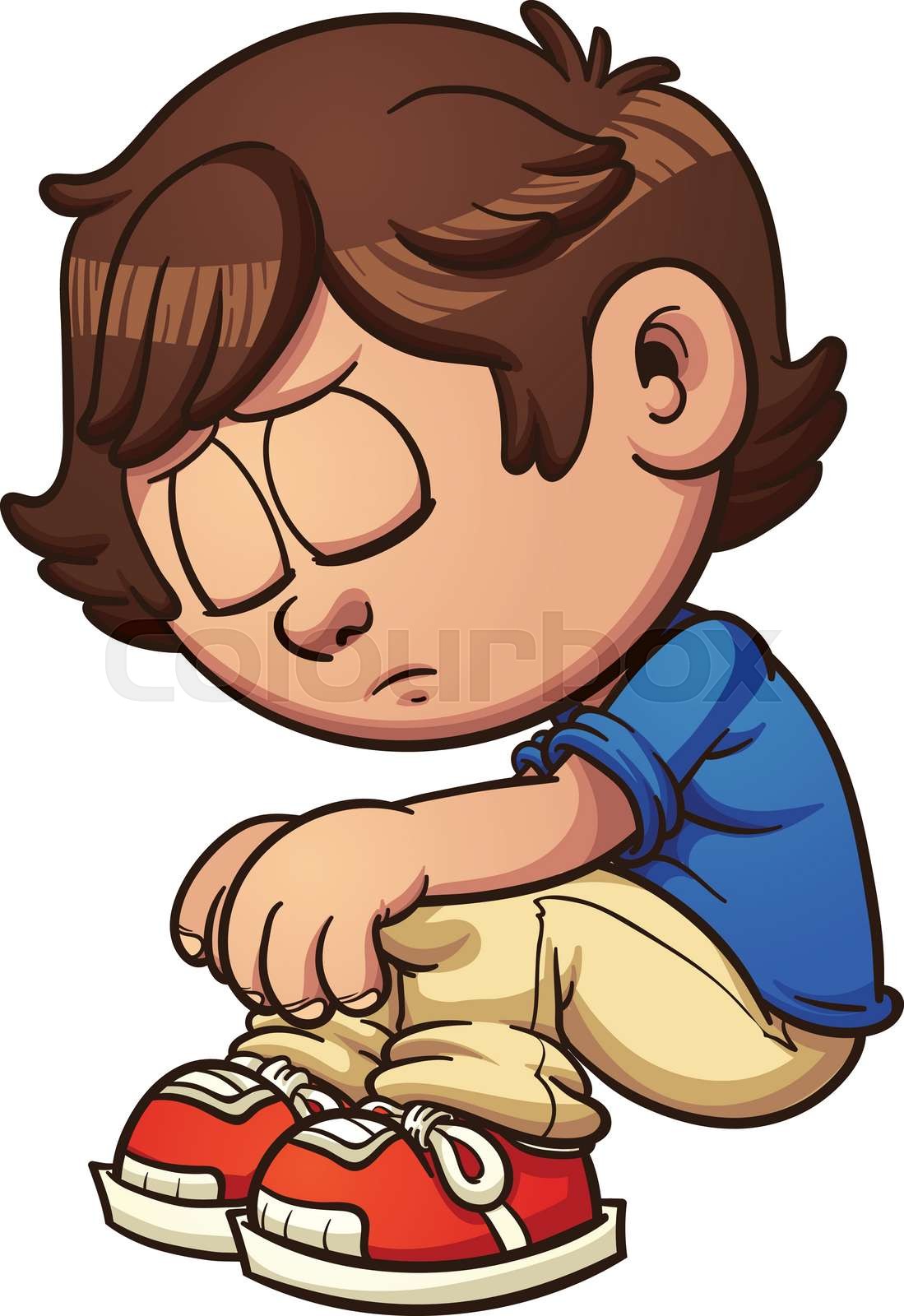 Sad kid | Stock vector | Colourbox
