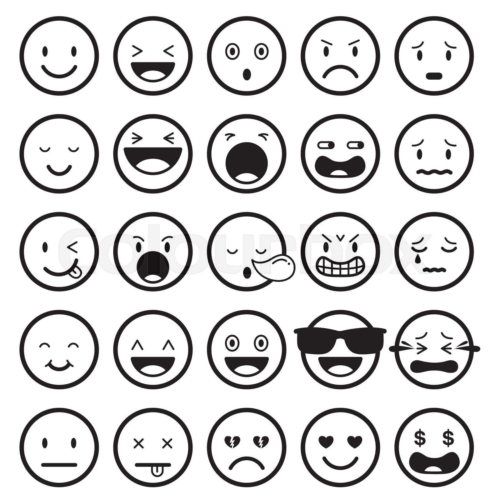 Icons set : Faces, Smileys | Stock vector | Colourbox