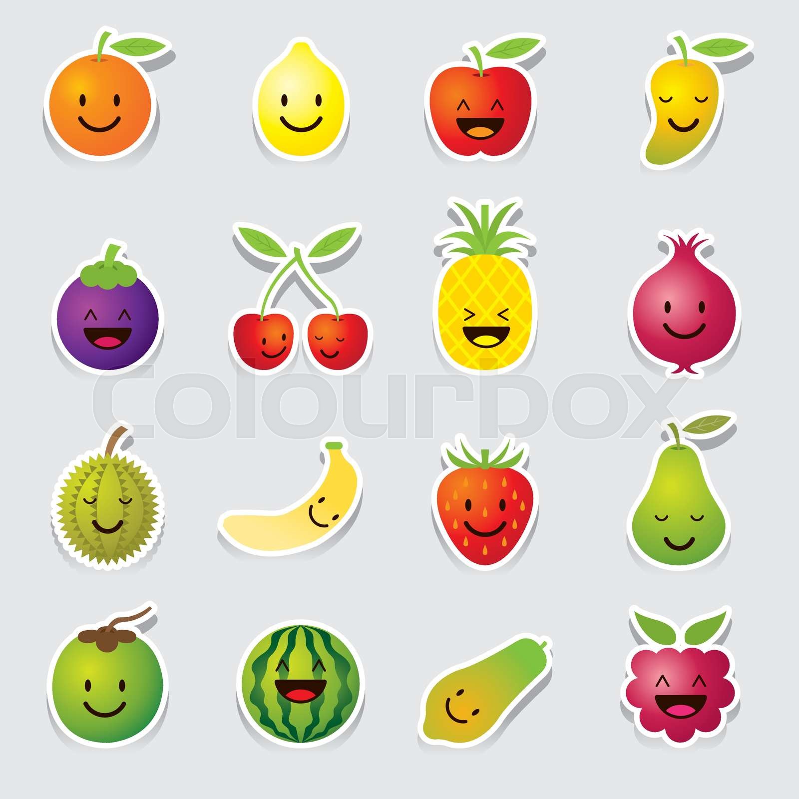 Mixed Fruits Character, Cartoon | Stock vector | Colourbox