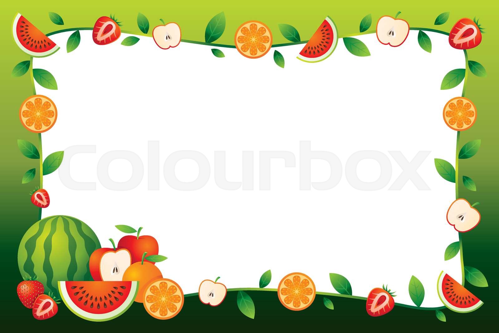 Mixed Fruits, Border, Frame | Stock vector | Colourbox