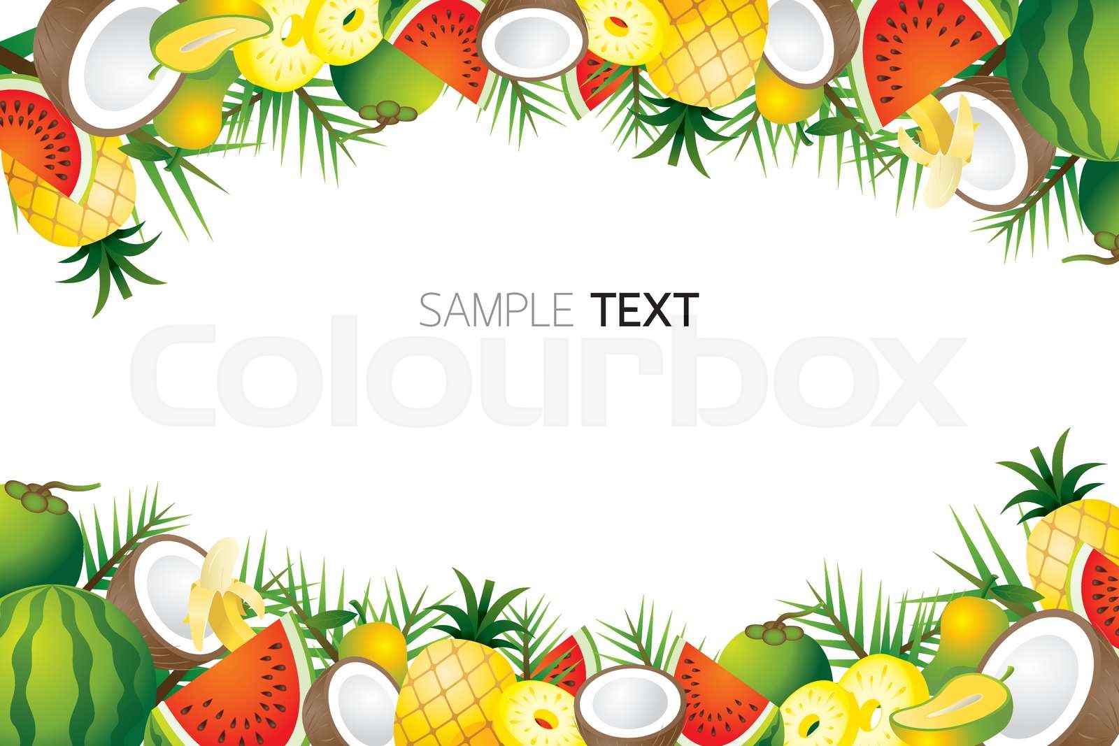 Mixed Tropical Fruits, Frame, Border | Stock vector | Colourbox