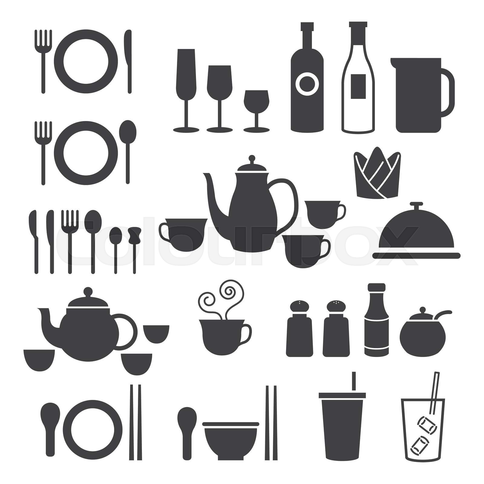 Icons Set : Dinner Restaurant and Eating | Stock vector | Colourbox