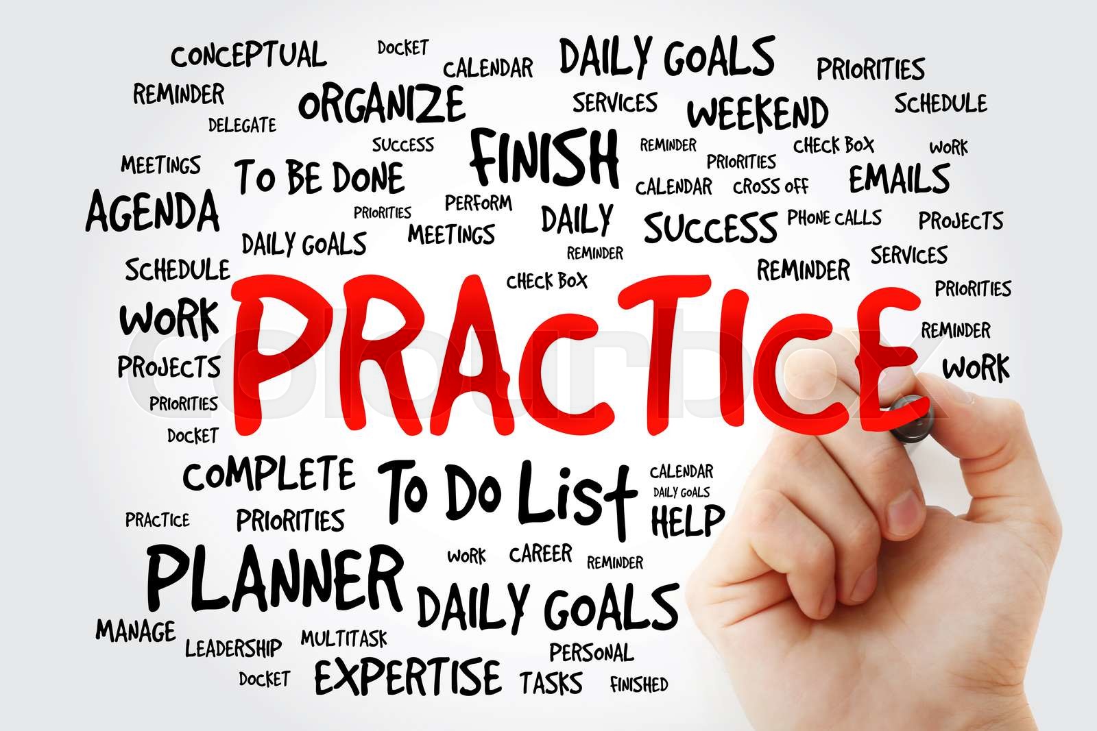 Hand writing Practice word cloud | Stock image | Colourbox