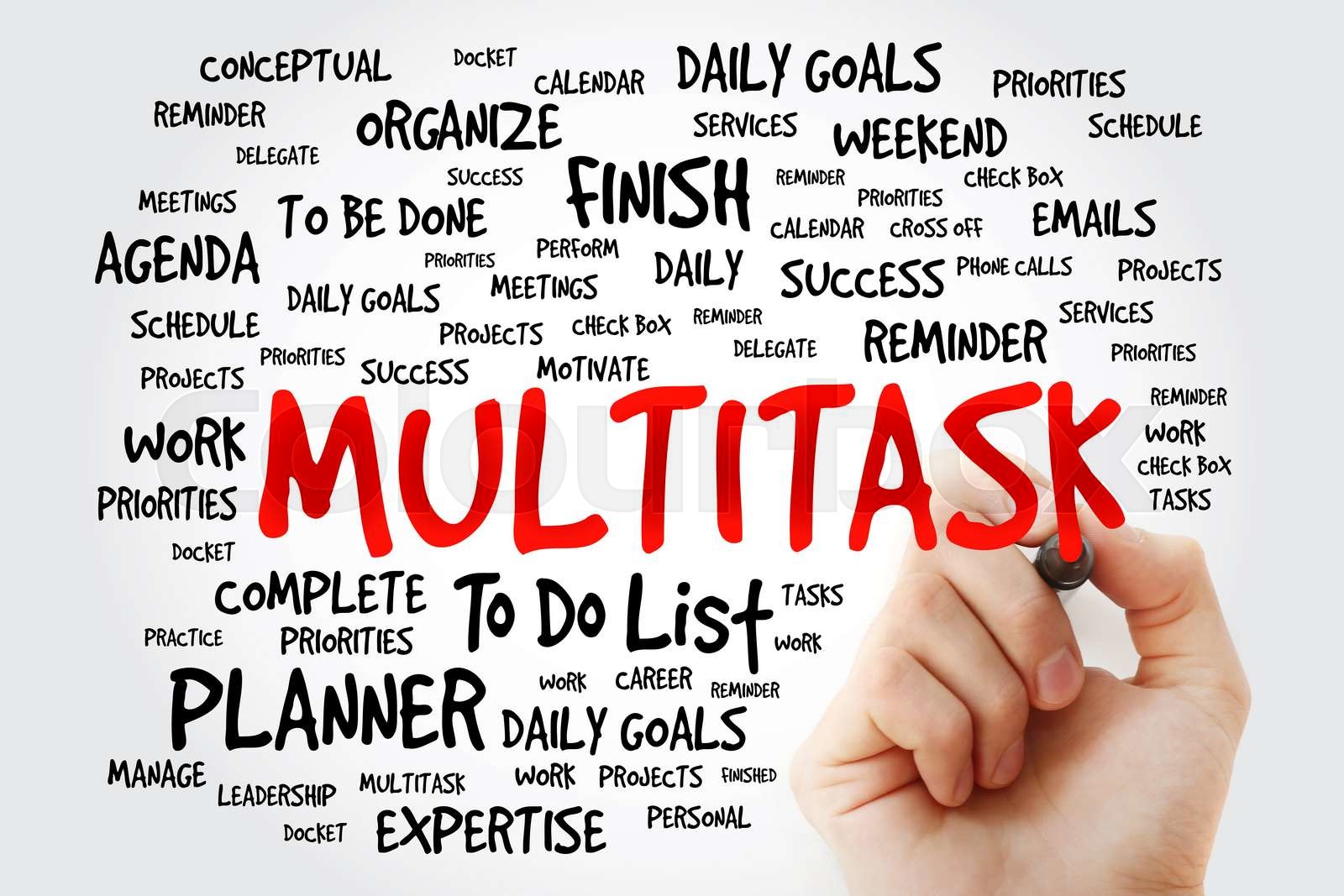 Hand writing MULTITASK word cloud | Stock image | Colourbox