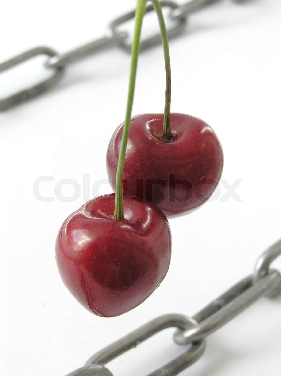 zwei Kirschen . | Stock Bild | Colourbox