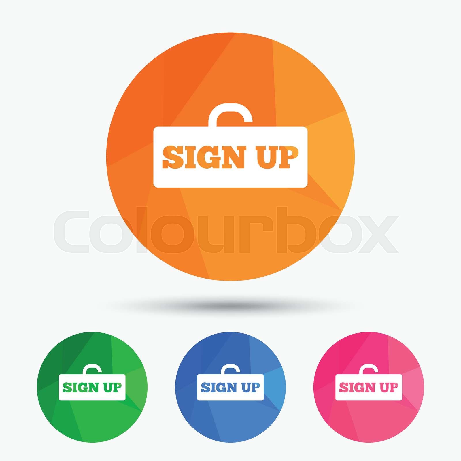 Sign up sign icon. Registration symbol. | Stock vector | Colourbox