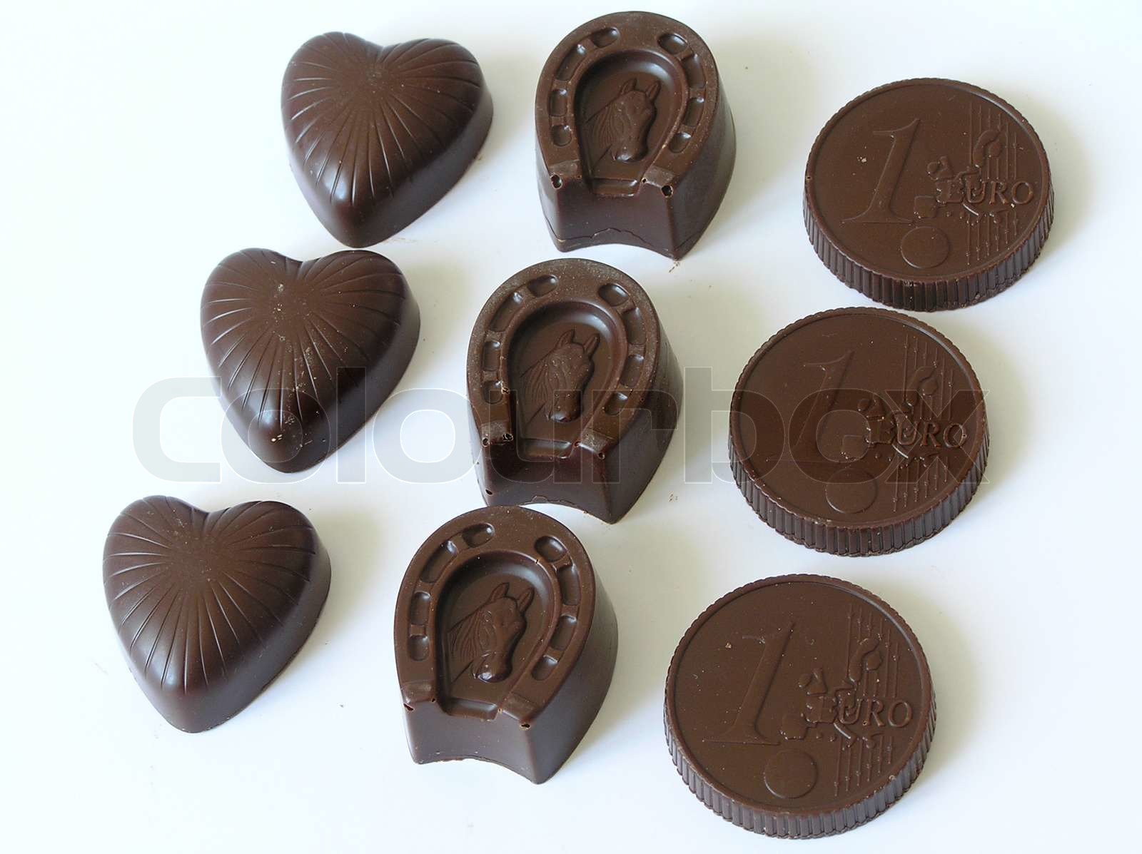 On a photo chocolate sweets in the form of a coin of euro | Stock image ...